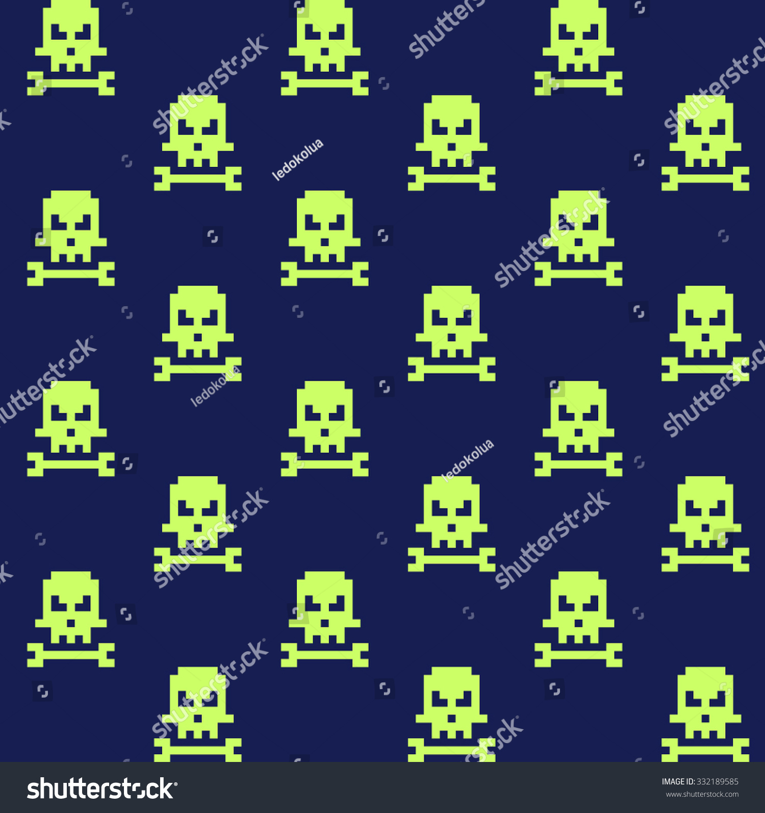 Pixel Art Skull Bone Seamless Pattern: เวกเตอร์สต็อก (ปลอดค่าลิขสิทธิ์ ...