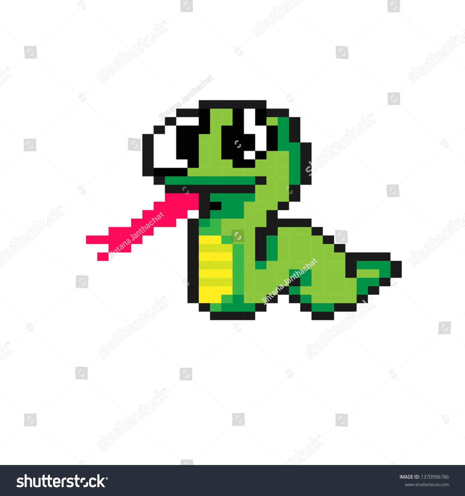 Pixel Art Snake 스톡 벡터(로열티 프리) 1370996786 | Shutterstock