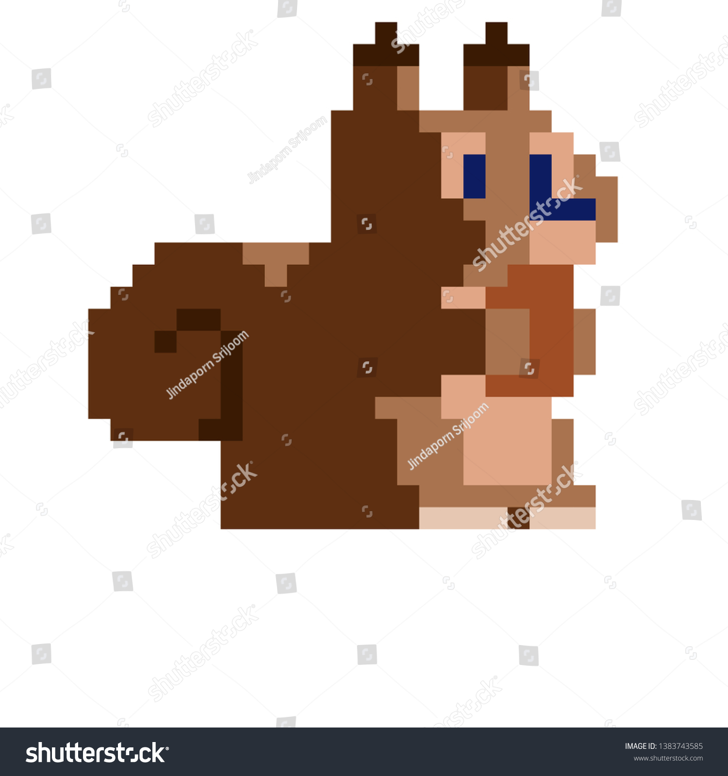 Pixel Art Squirrel Version Cartoon: vector de stock (libre de regalías ...