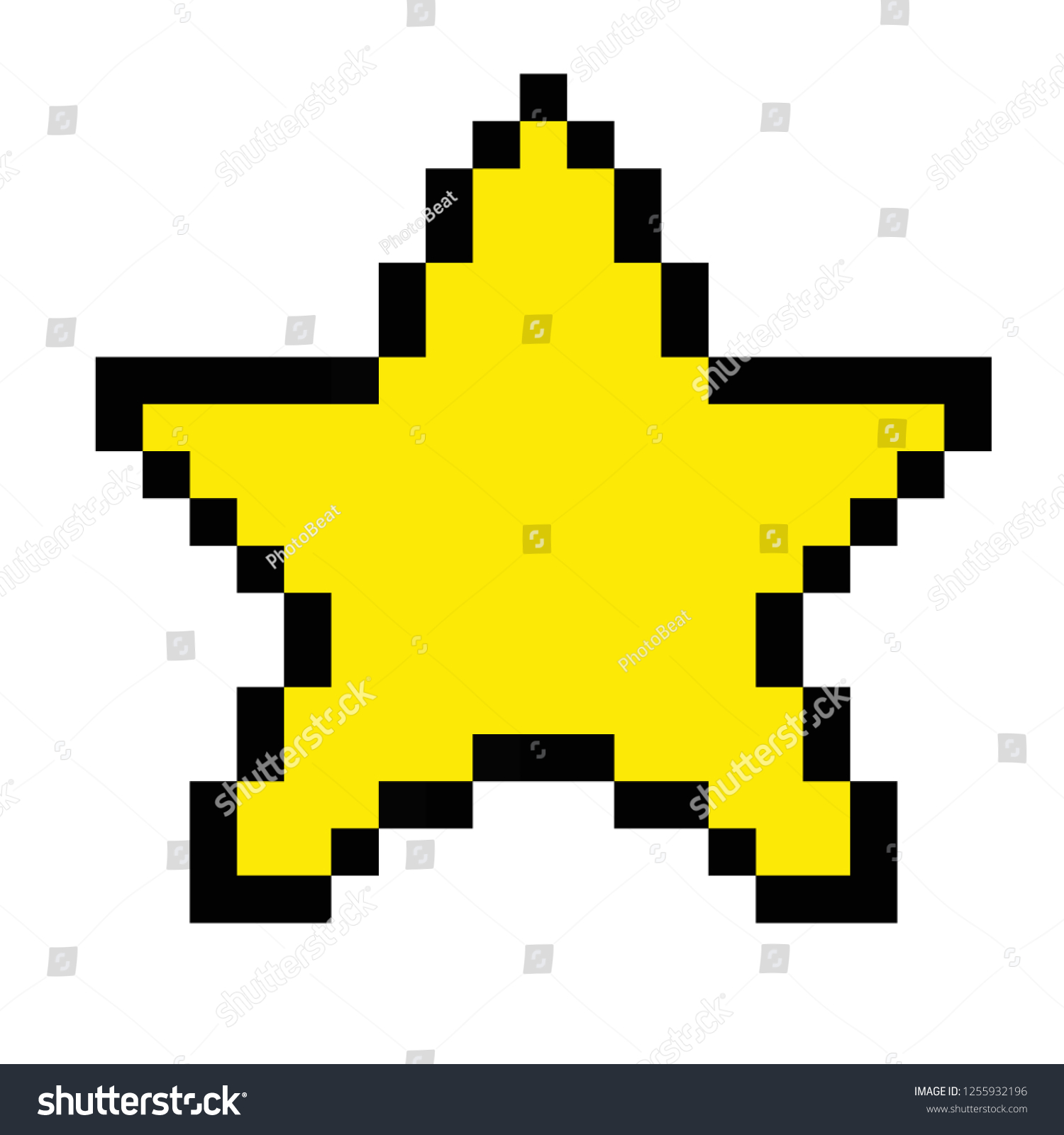Pixel Art Star Yellow Icon: vector de stock (libre de regalías ...
