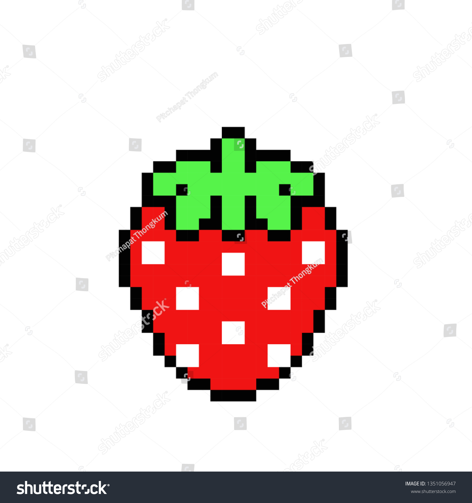 Pixel Art Strawberry Stock Vector (Royalty Free) 1351056947 | Shutterstock
