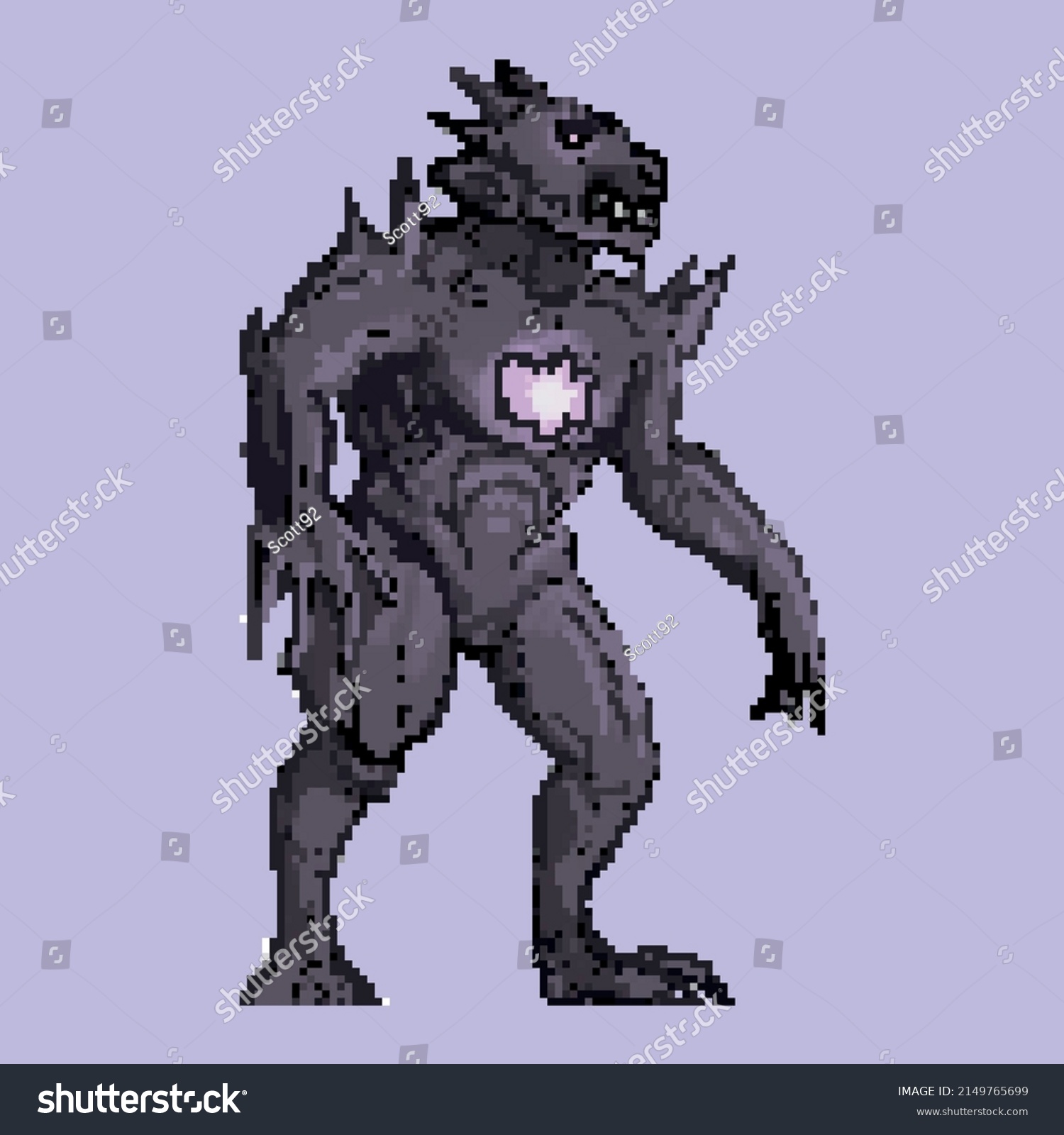 Pixel Art Style Monster Character Stock Vector (Royalty Free ...