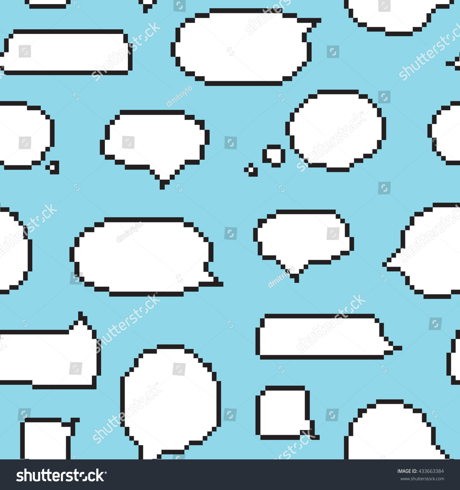 Pixel Art Style Speech Bubble Seamless 库存矢量图（免版税）433663384 | Shutterstock