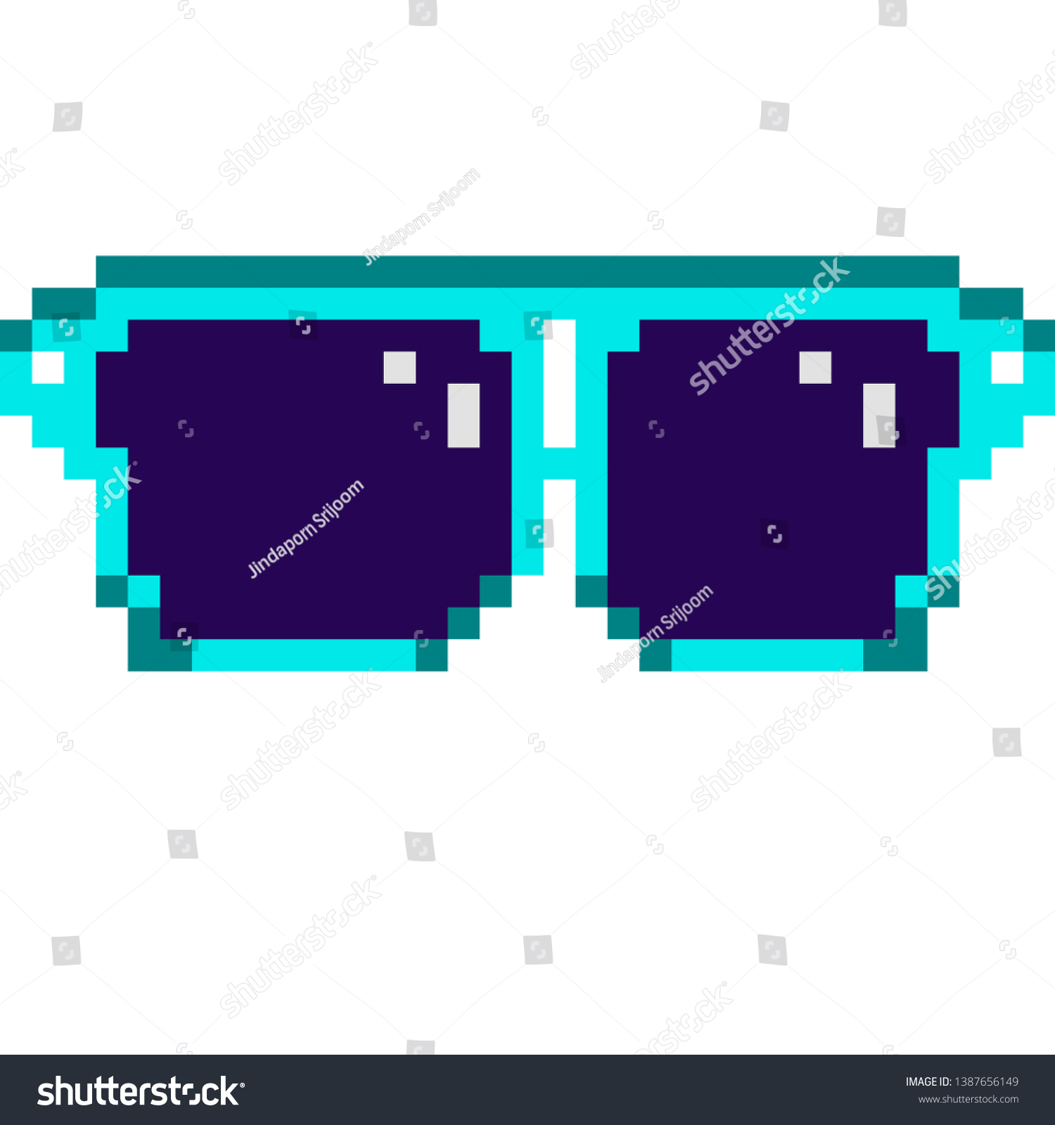 Pixel Art Sunglasses Version Cartoon: vetor stock (livre de direitos ...
