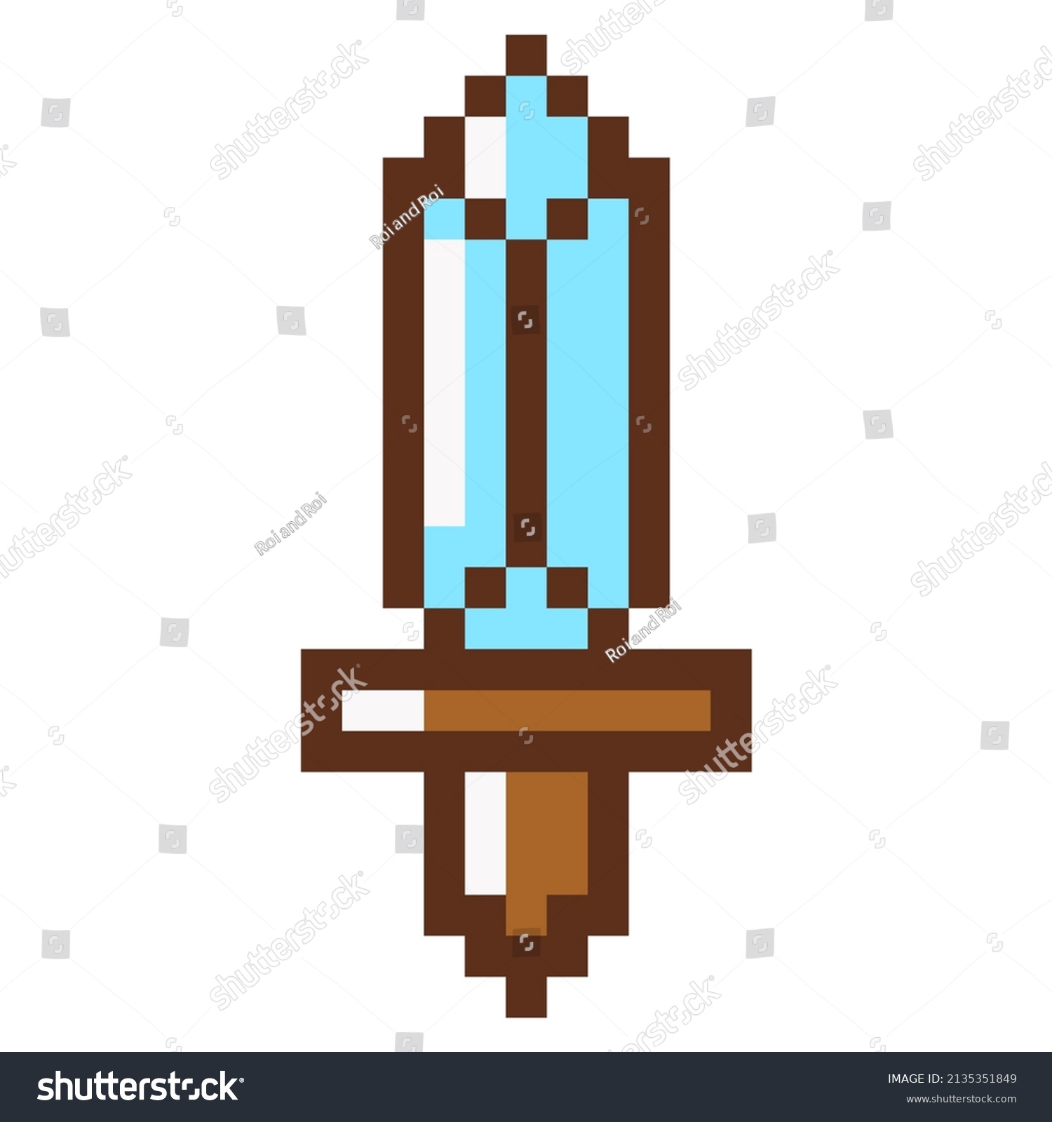 Pixel Art Sword Vector Icon Isolated Stock Vector (Royalty Free ...