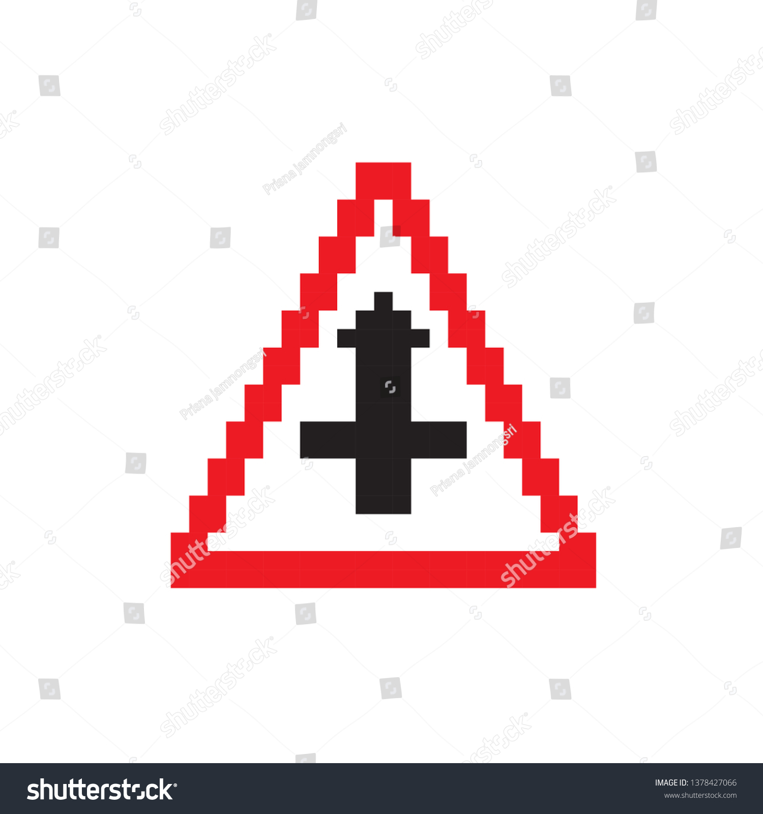 Pixel Art Traffic Signs Stock Vector (Royalty Free) 1378427066