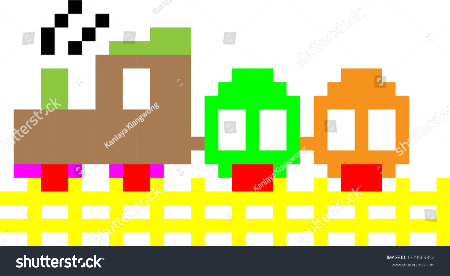 Pixel Art Train Isolated Cartoon: เวกเตอร์สต็อก (ปลอดค่าลิขสิทธิ์ ...
