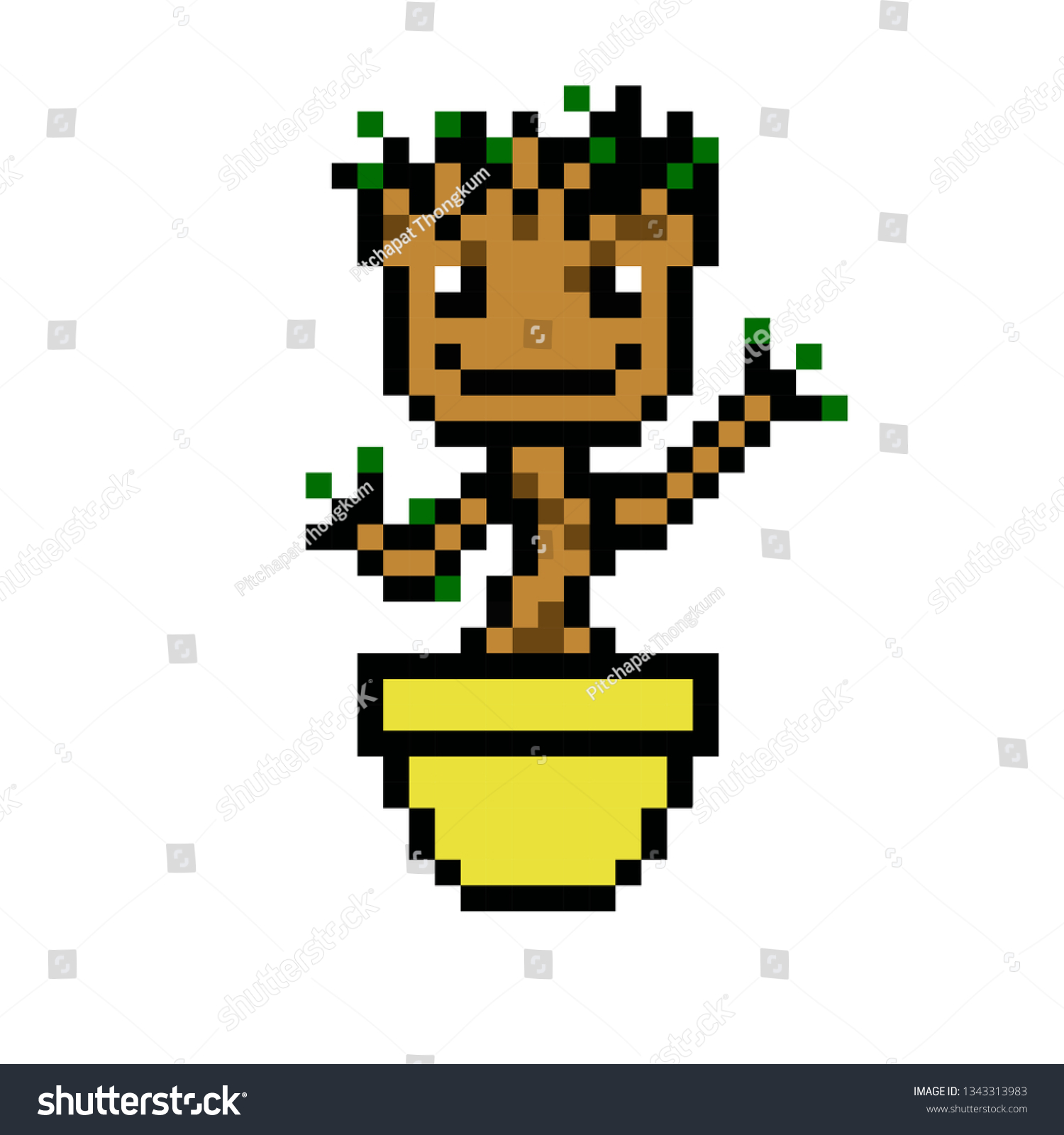 Pixel Art Tree Stock Vector (Royalty Free) 1343313983 | Shutterstock
