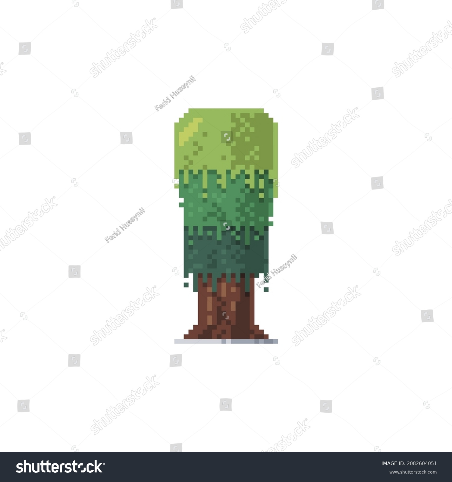 Pixel Art Tree Pixel Design Tree Stock Vector (Royalty Free) 2082604051