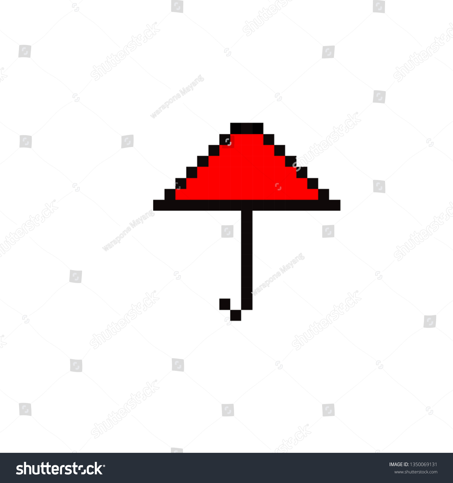 Pixel Art Umbrella Stock Vector (Royalty Free) 1350069131