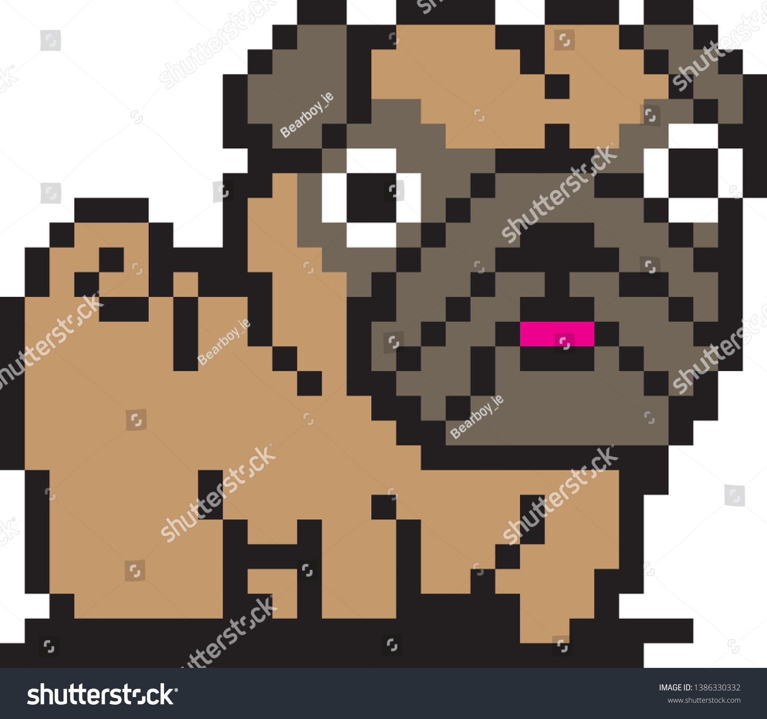 Pixel Art Vector Animal Dog 스톡 벡터(로열티 프리) 1386330332 | Shutterstock