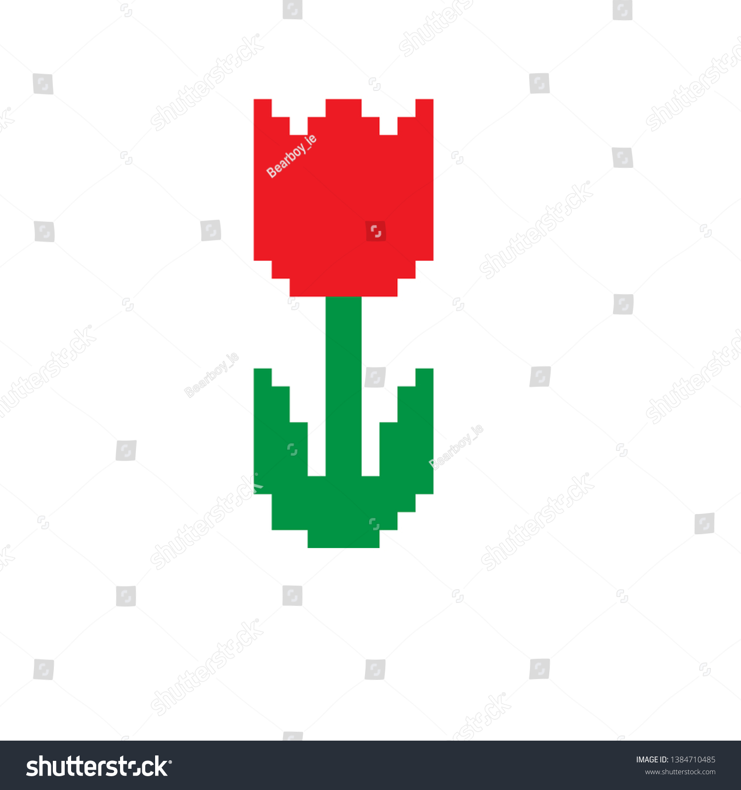 Pixel Art Vector Flower Tulip 스톡 벡터(로열티 프리) 1384710485 | Shutterstock