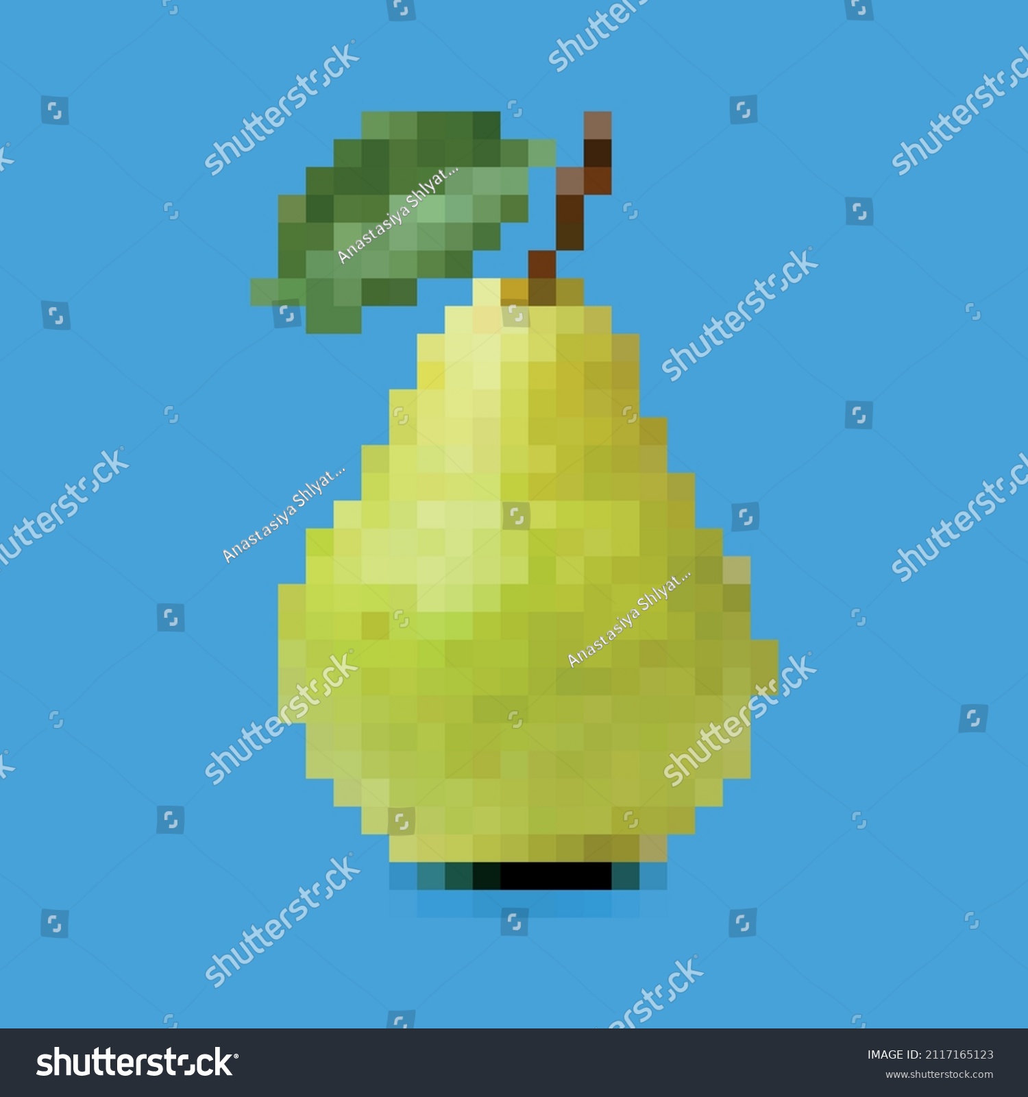 Pixel Art Vector Pear Fruit On Stock Vector (Royalty Free) 2117165123