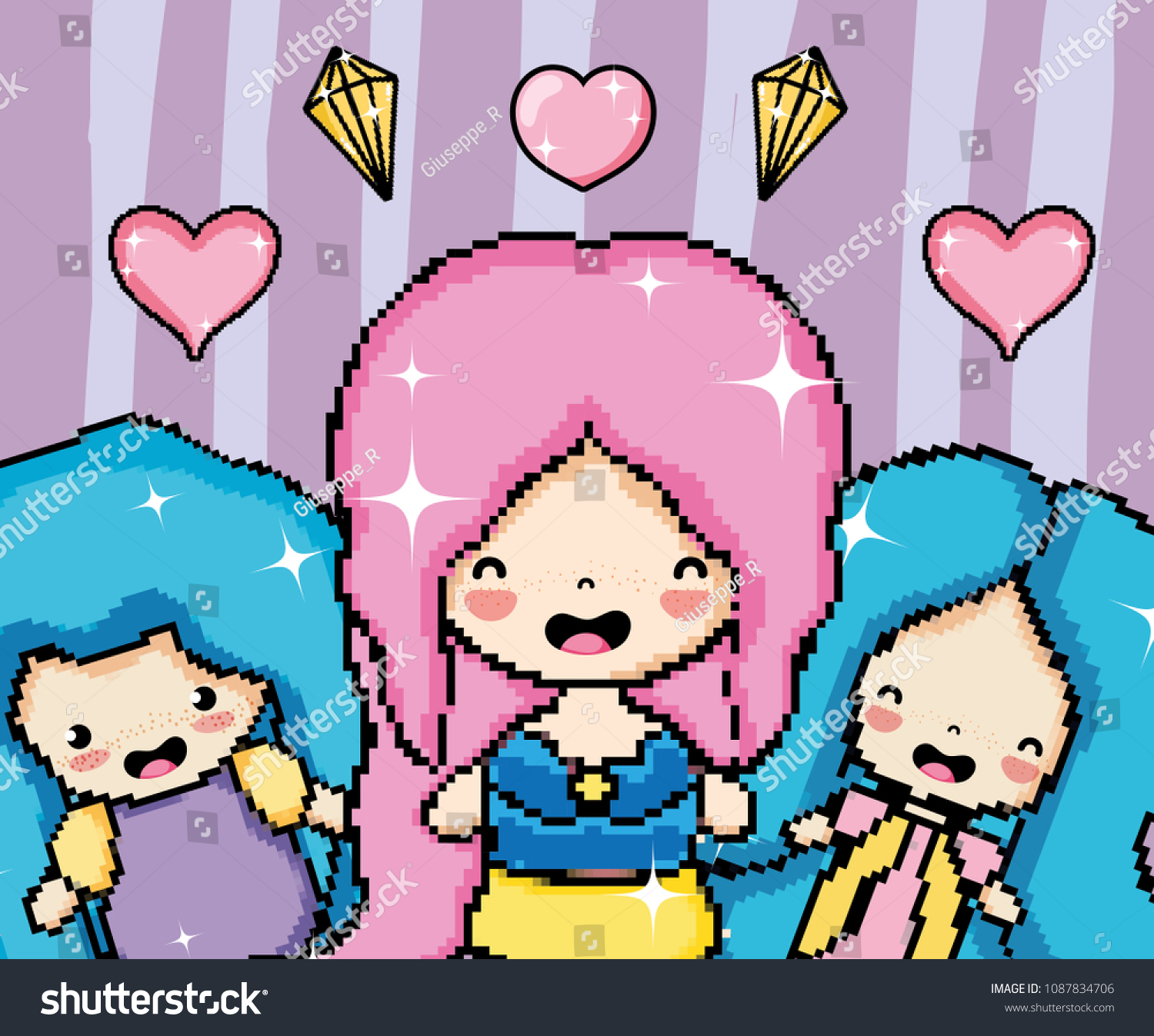 Pixel Art Videogame Character Stock Vector (Royalty Free) 1087834706