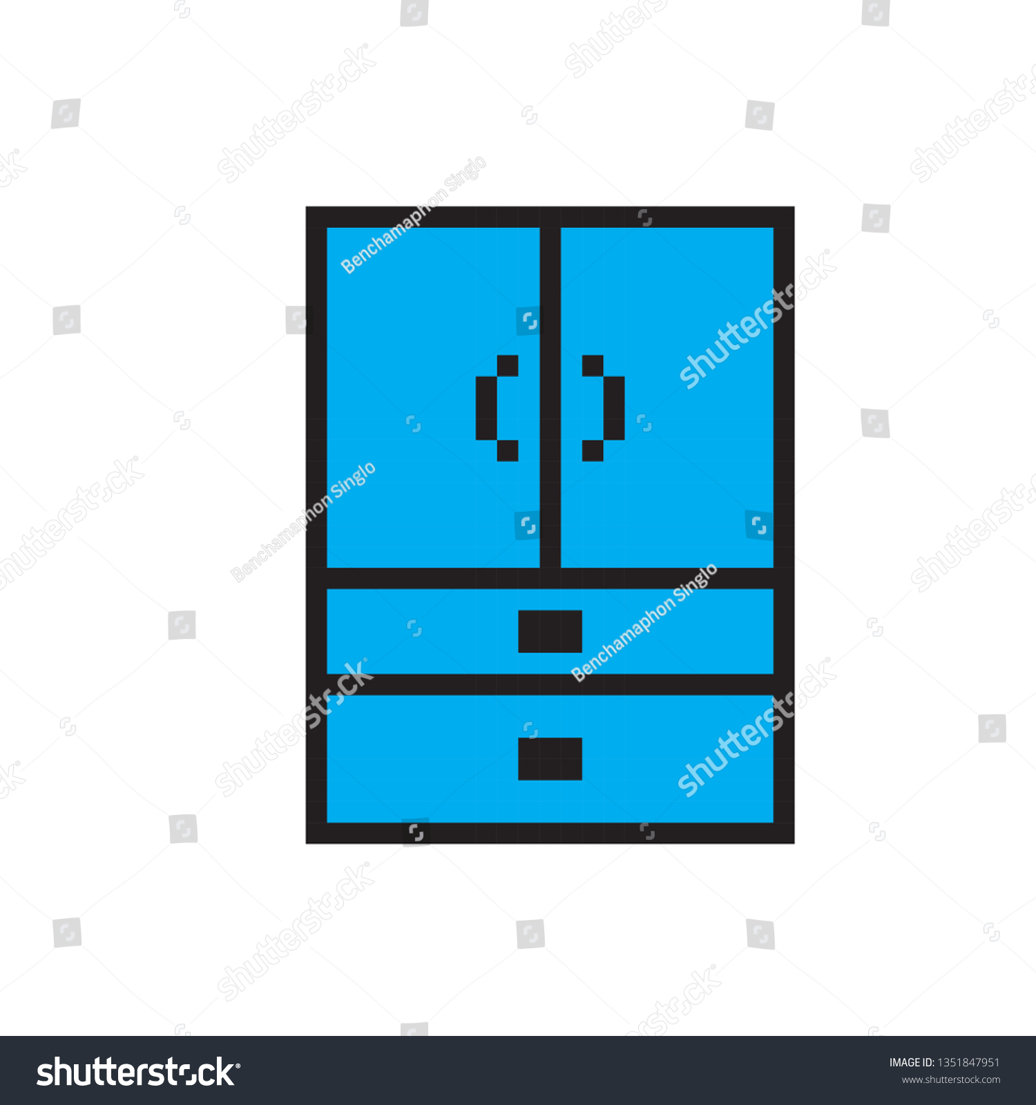 Pixel Art Wardrobe Stock Vector (Royalty Free) 1351847951