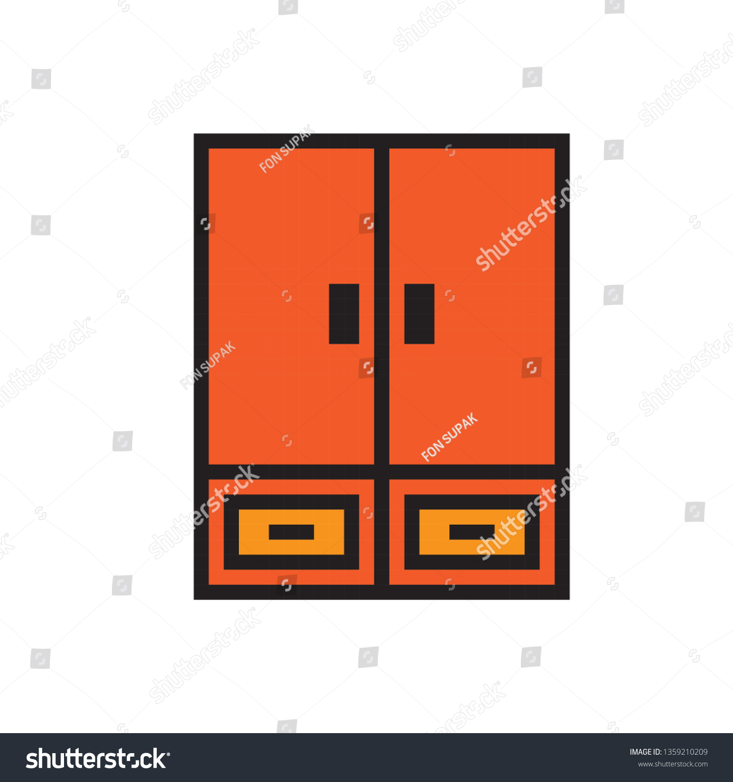 Pixel Art Wardrobe เวกเตอร์สต็อก ปลอดค่าลิขสิทธิ์ 1359210209