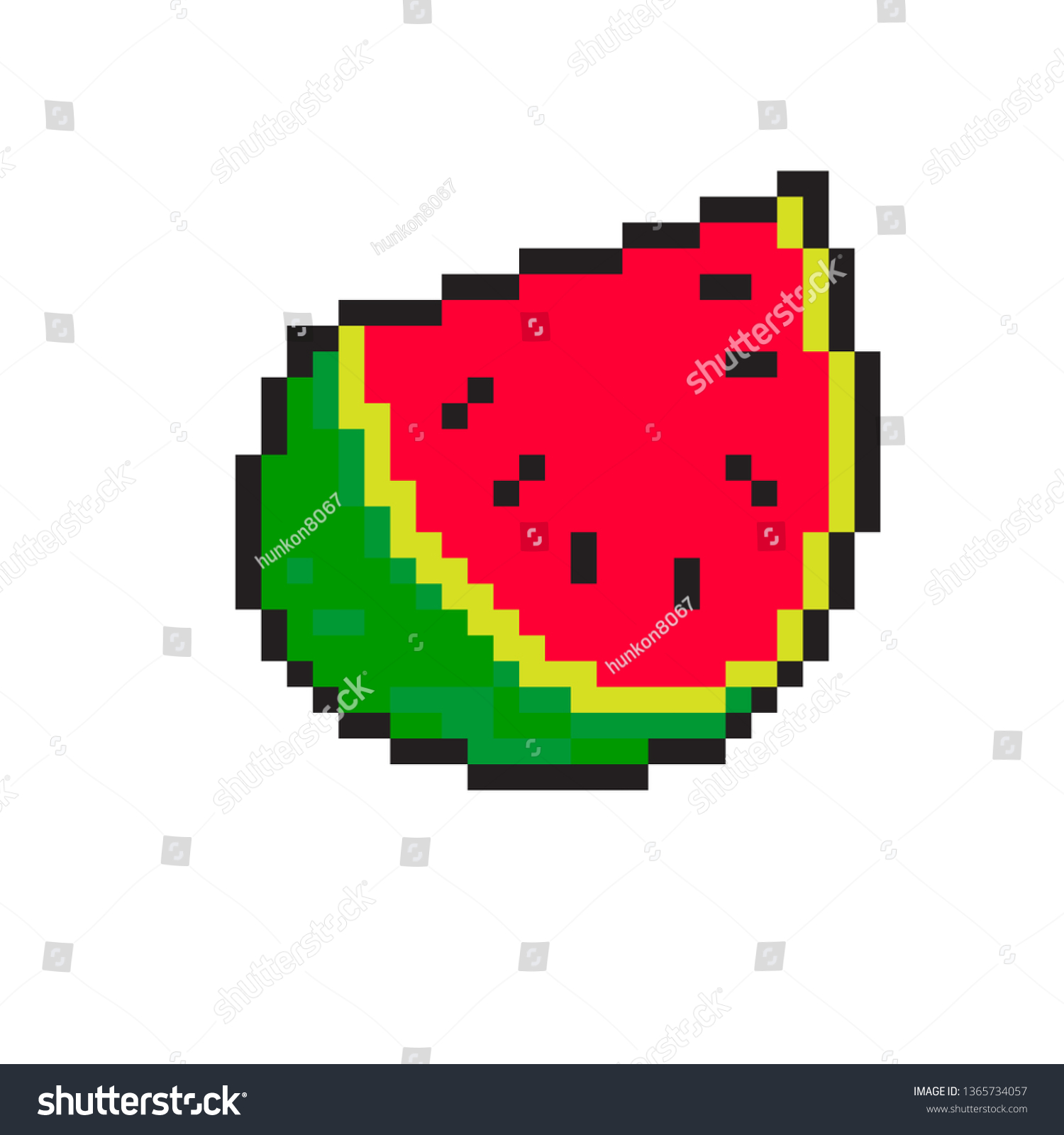 Pixel Art Watermelon: เวกเตอร์สต็อก (ปลอดค่าลิขสิทธิ์) 1365734057 ...