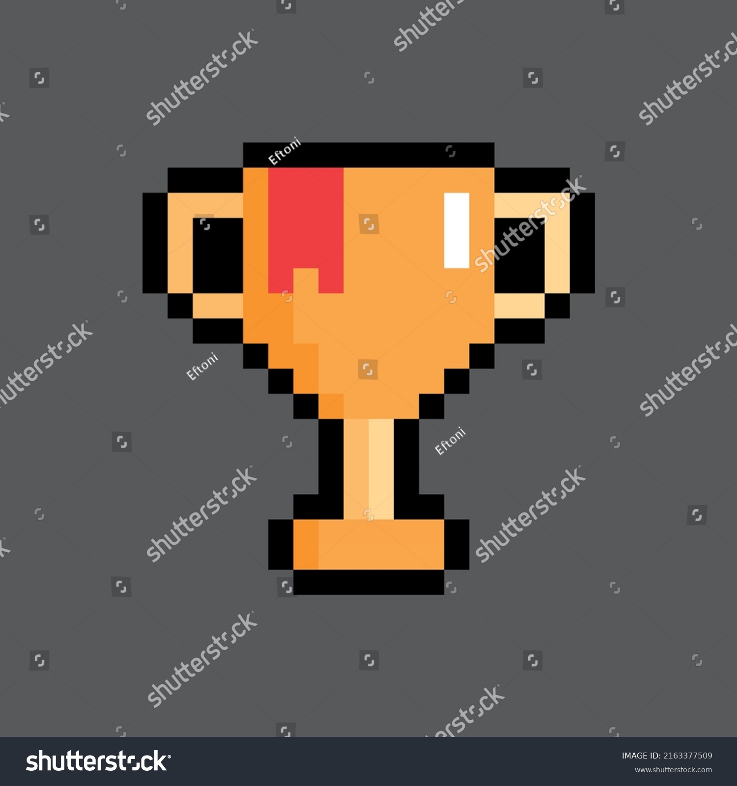 Pixel Art Winner Trophy Isolated Stock Vector (Royalty Free) 2163377509 ...