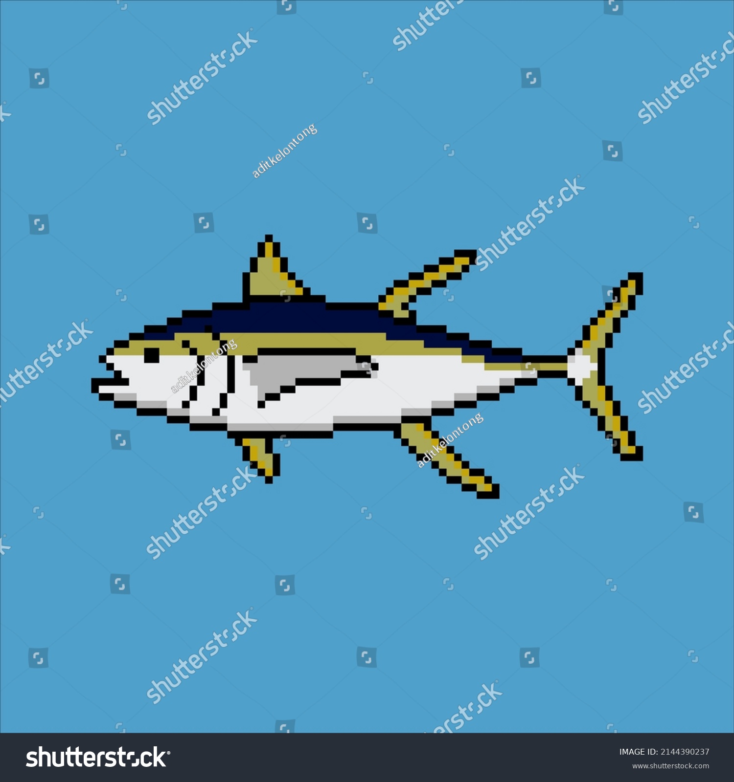 Pixel Art Tuna Vector Illustration Stock Vector (Royalty Free ...