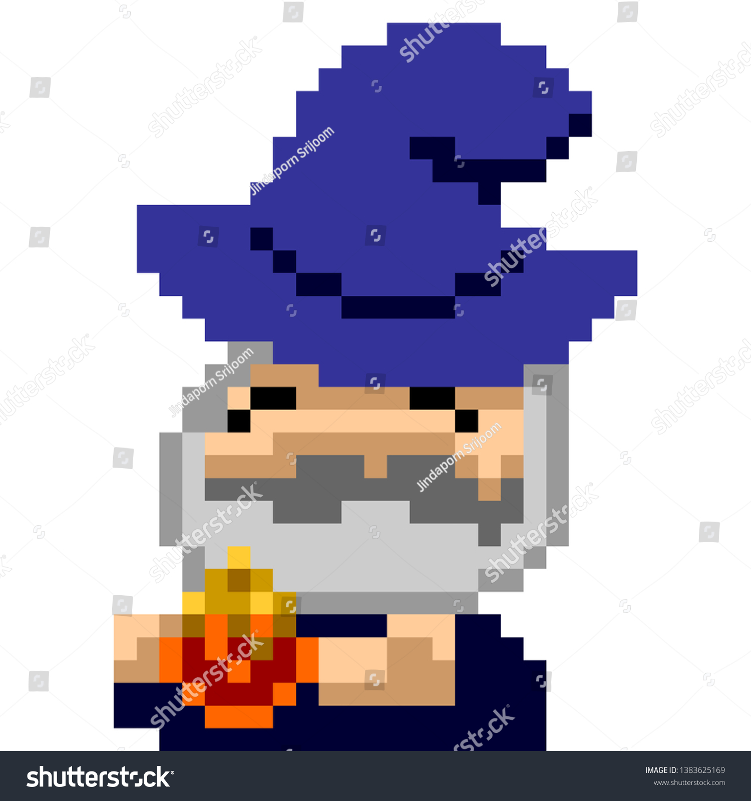 Pixel Art Wizard Version Cartoon Stock Vector (Royalty Free) 1383625169