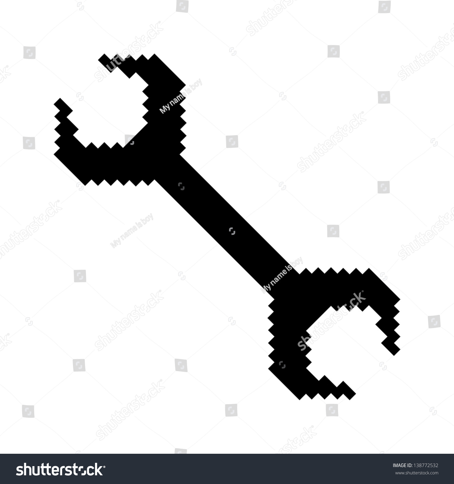 Pixelart Wrench Tool Stock Vector (Royalty Free) 138772532