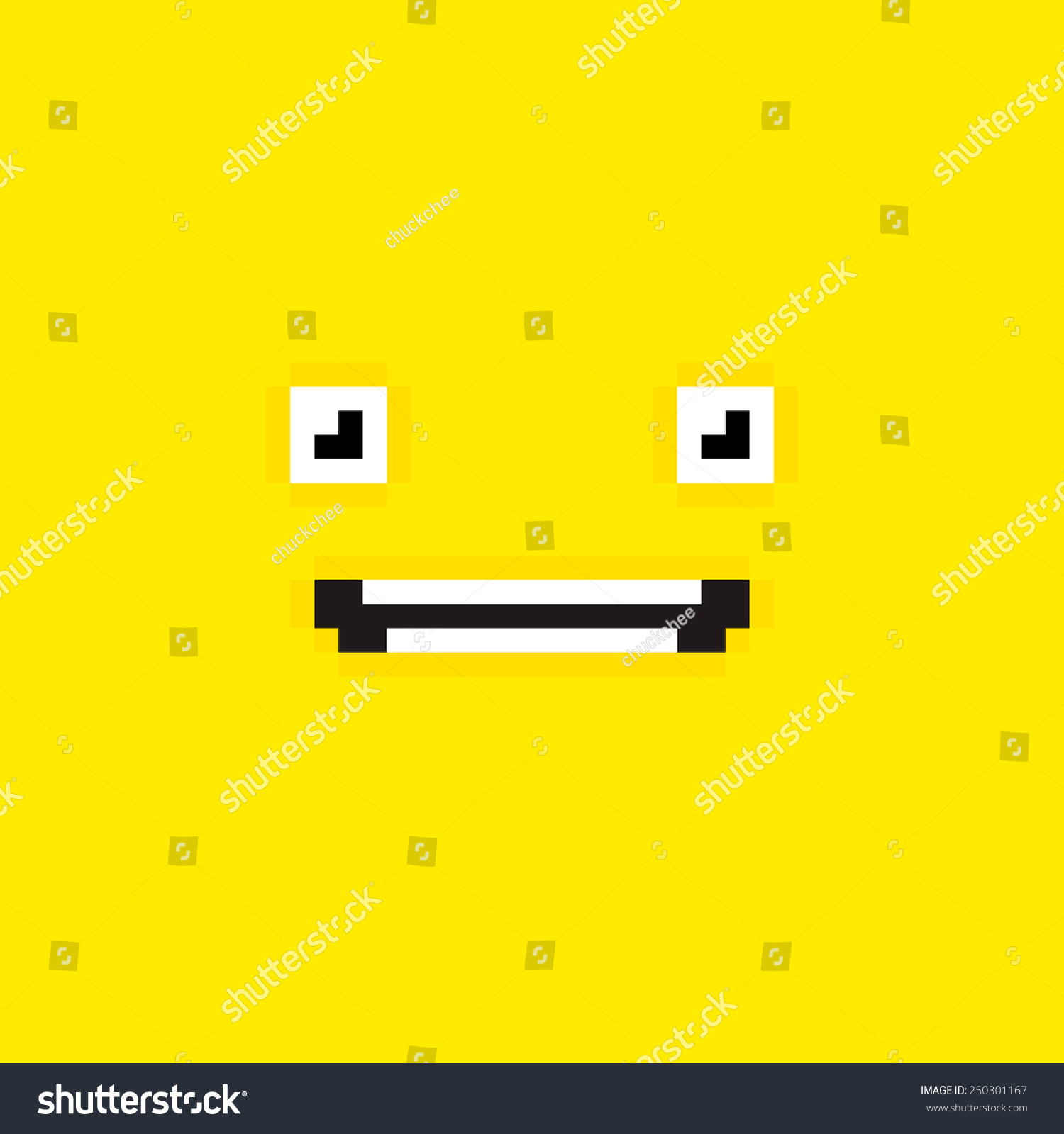 Pixel Art Yellow Background Surprised Face Stock Vector (Royalty Free ...