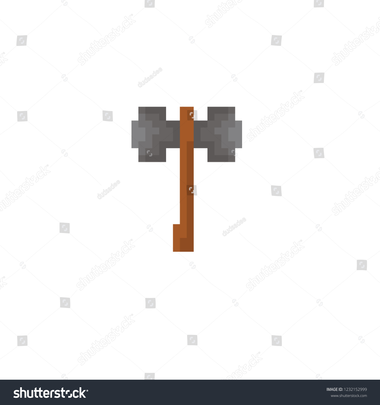 Pixel Ax Art Stock Vector (Royalty Free) 1232152999