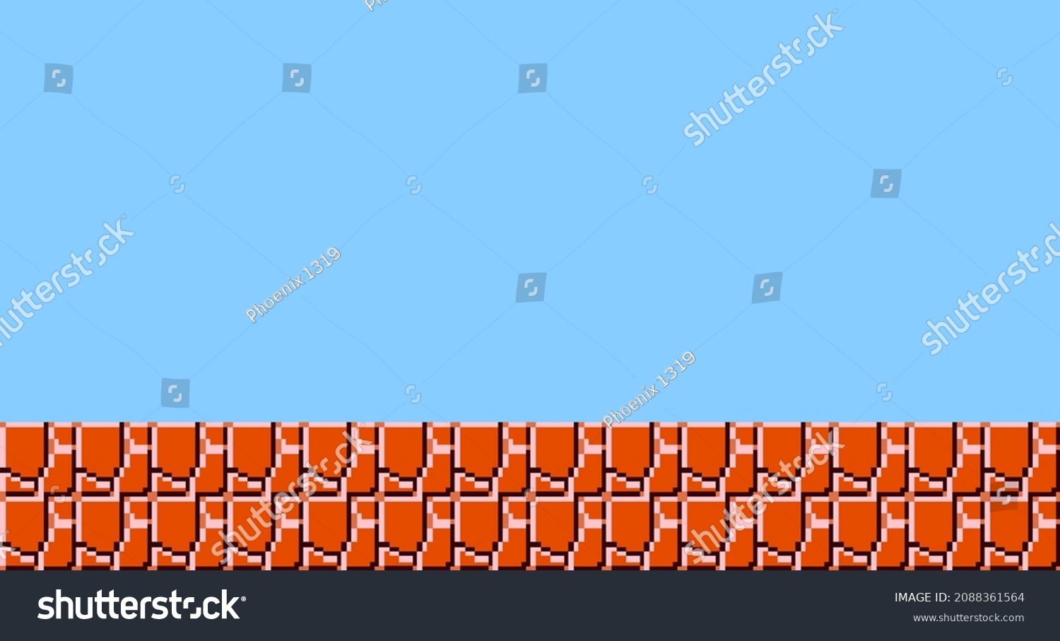 Pixel Brickwork Eightbit Game Background Vector Stock Vector (Royalty ...