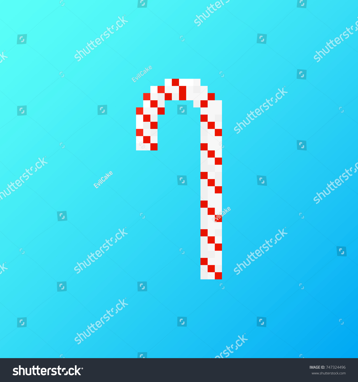 Pixel Candy Cane Games Applications Stock Vector (Royalty Free) 747324496