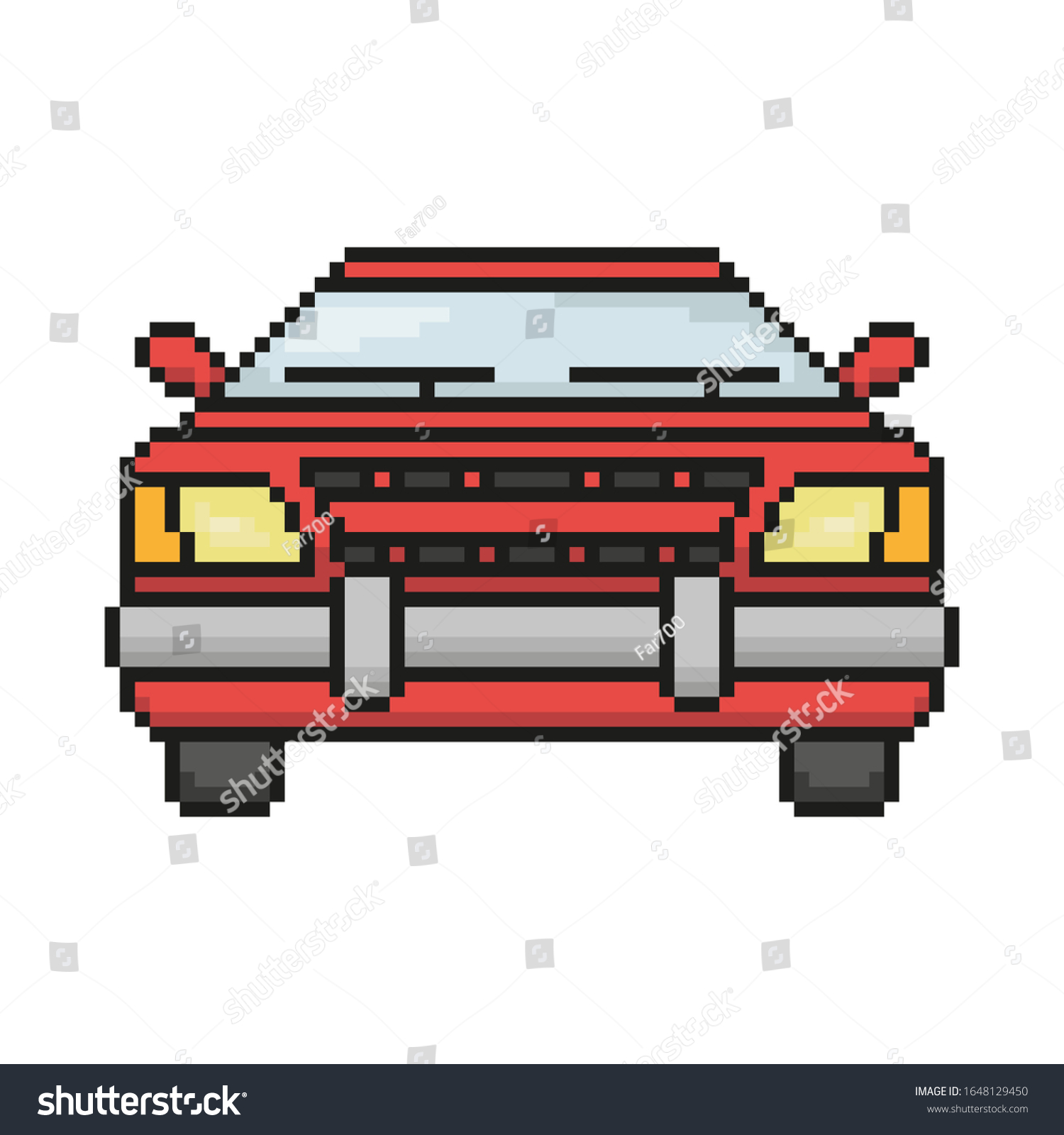 Pixel Car Icon Front View Vector Stock Vector (Royalty Free) 1648129450 ...