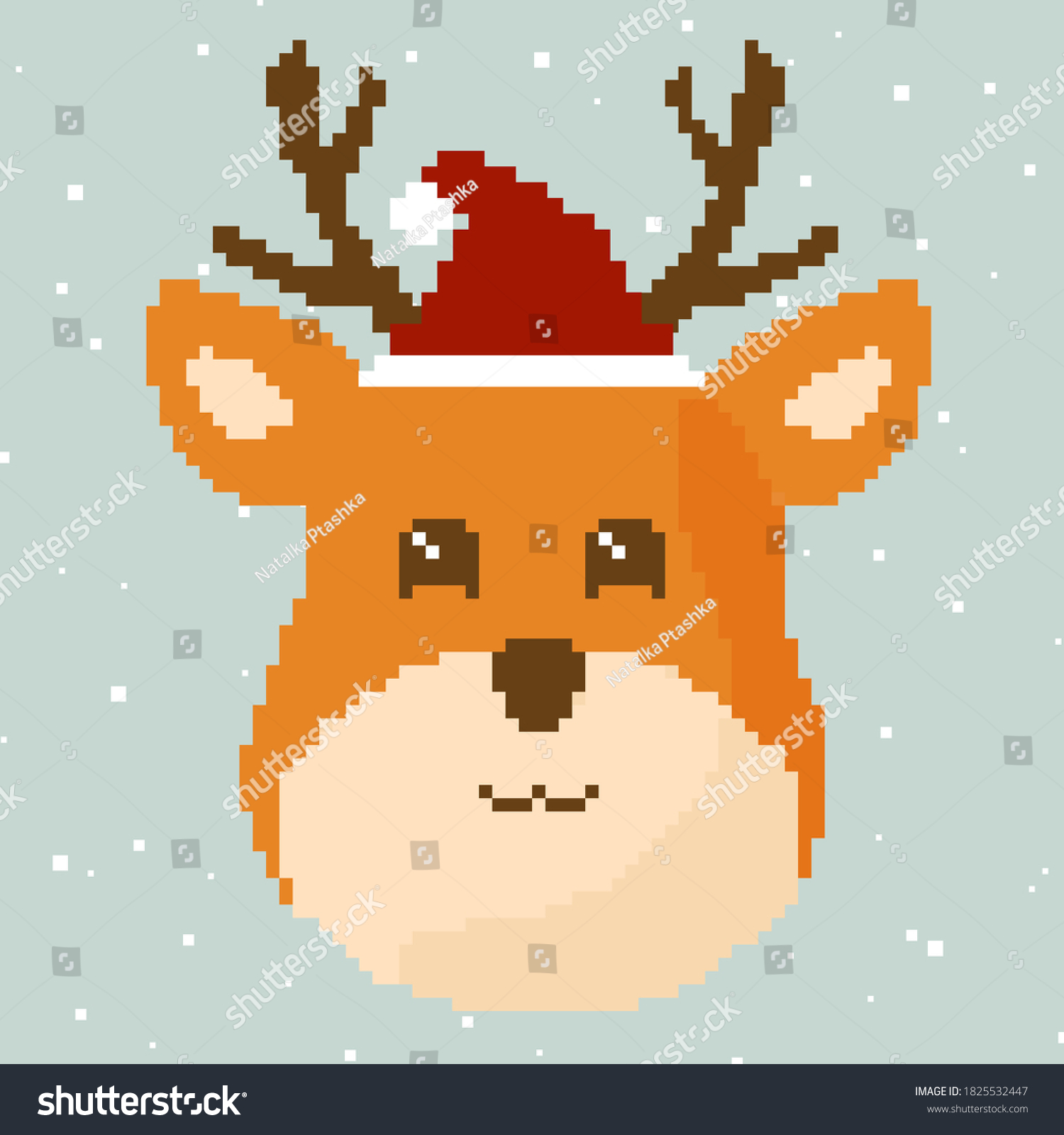 Pixel Cartoon Deer Pixel Art 8 Stock Vector (Royalty Free) 1825532447 ...