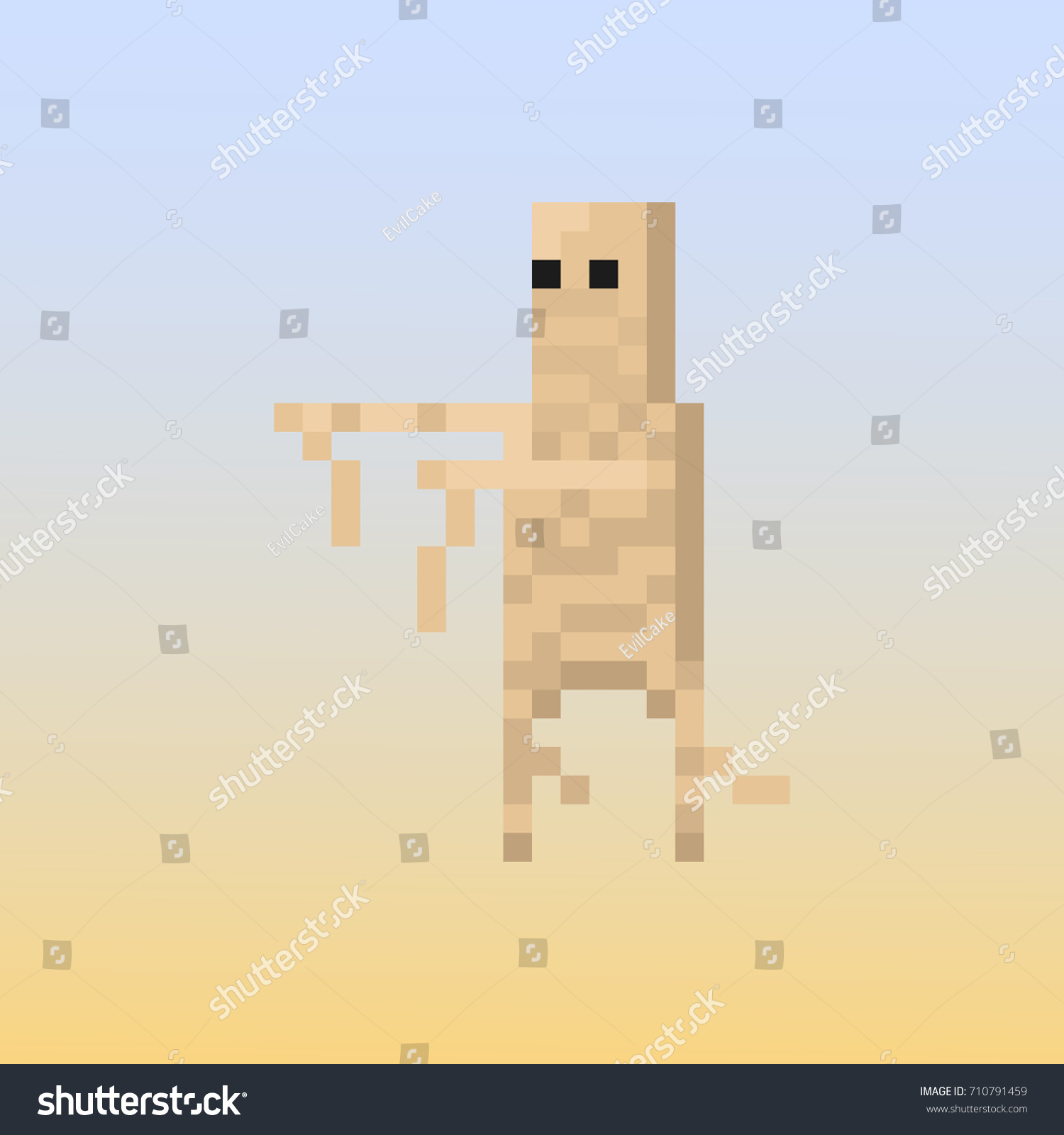 Pixel Character Mummy Games Applications Stock Vector (Royalty Free ...