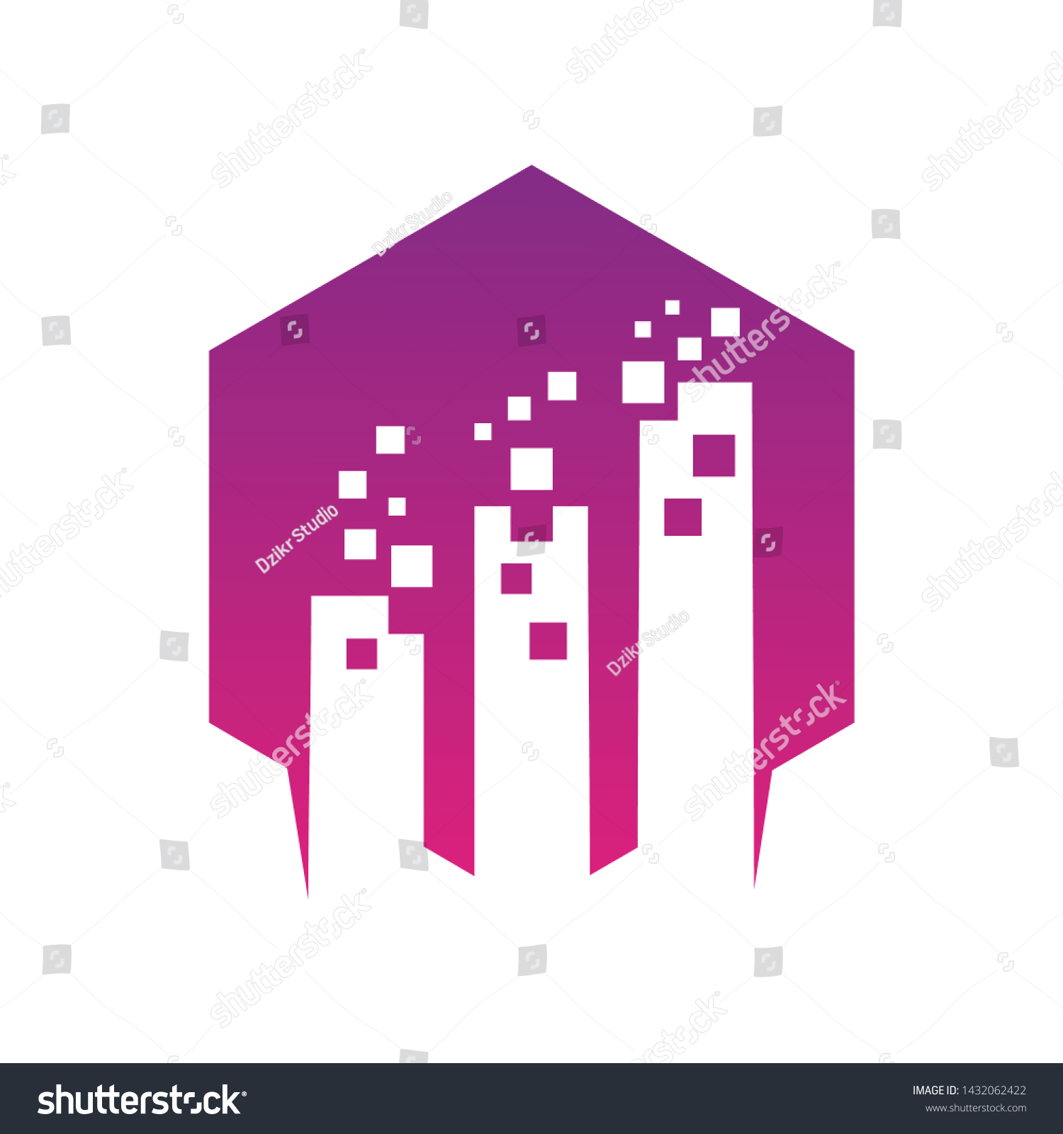 Pixel Chart Bar Technology Logo Design Stock Vector (Royalty Free ...
