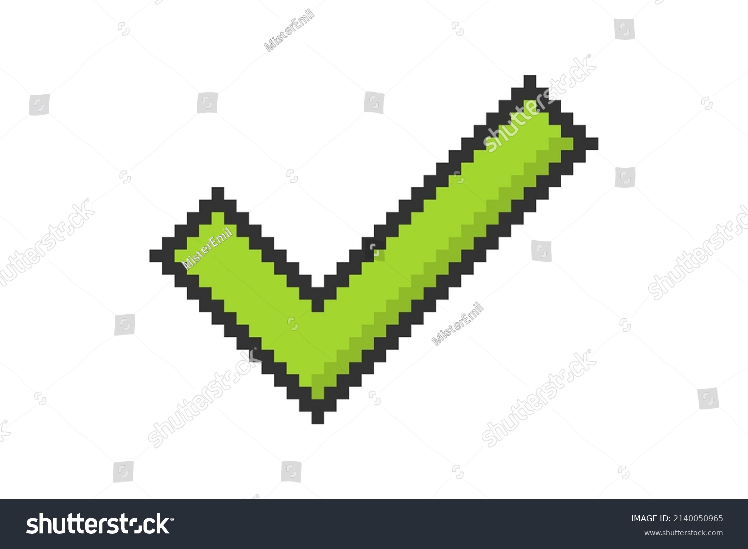 Pixel Check Mark Icon Simple Design Stock Vector (Royalty Free ...