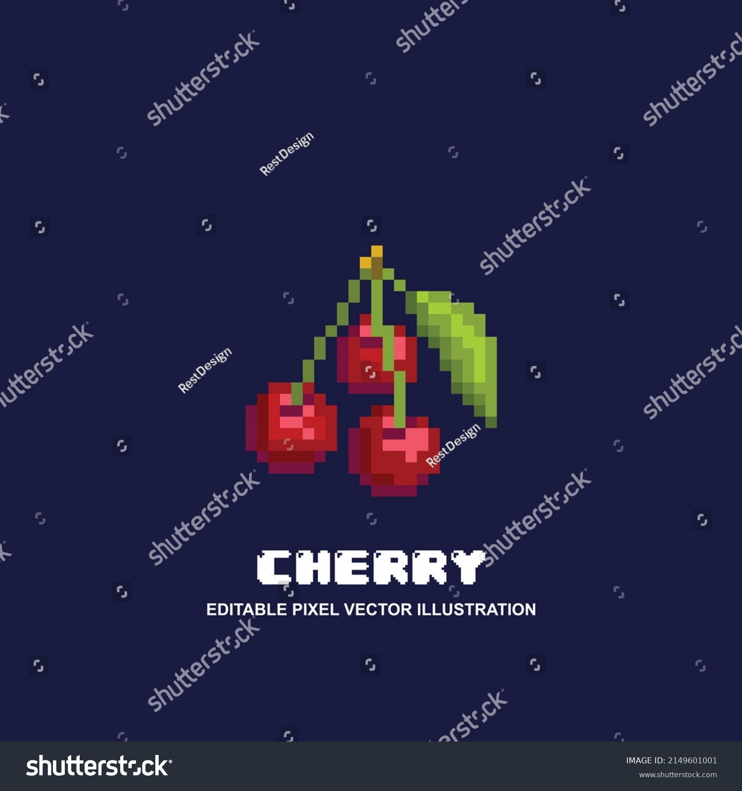 Pixel Cherry Icon Vector Illustration Stock Vector (Royalty Free ...