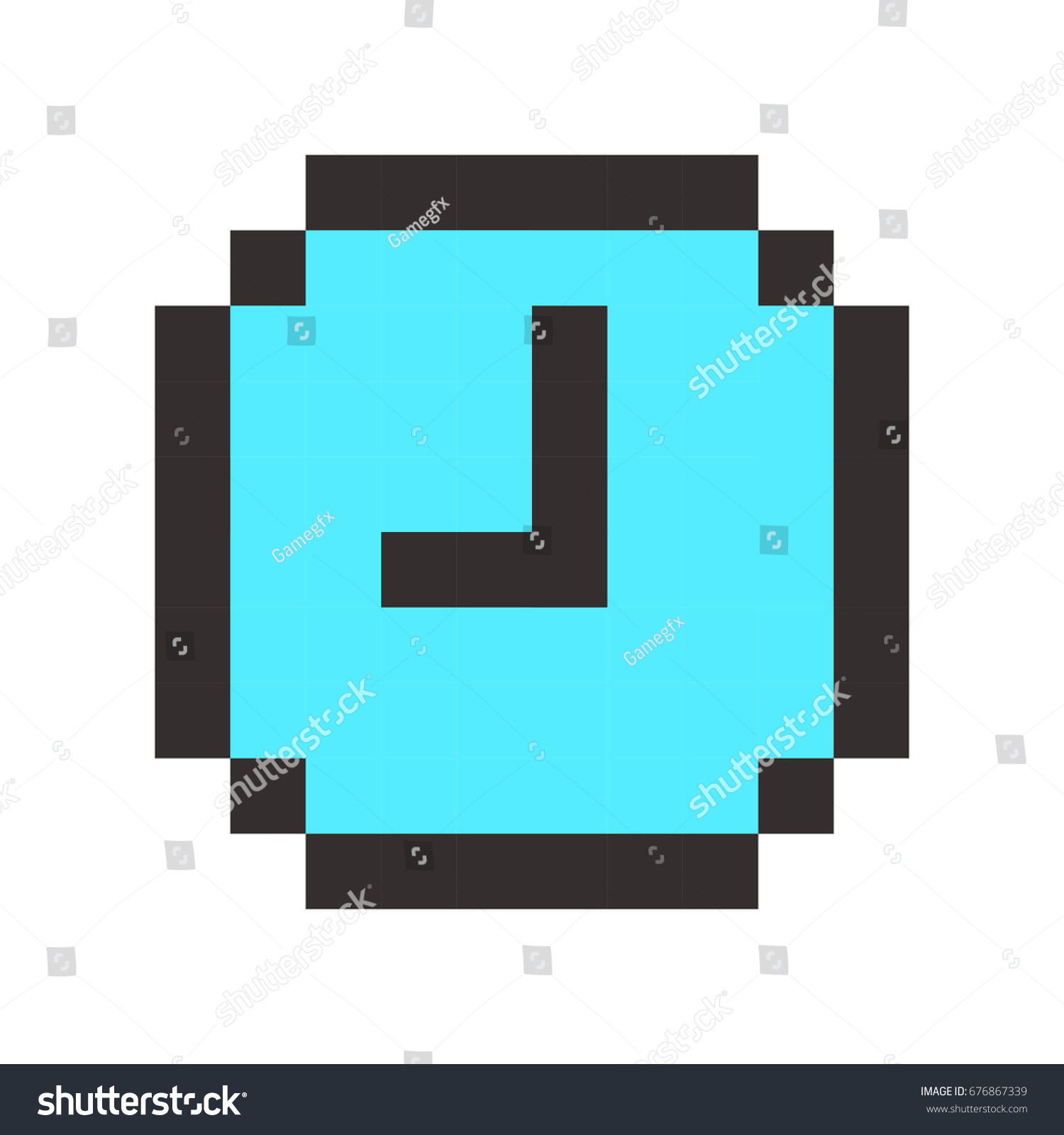 Pixel Clock Time Watch Retro Icon Stock Vector (Royalty Free) 676867339 ...