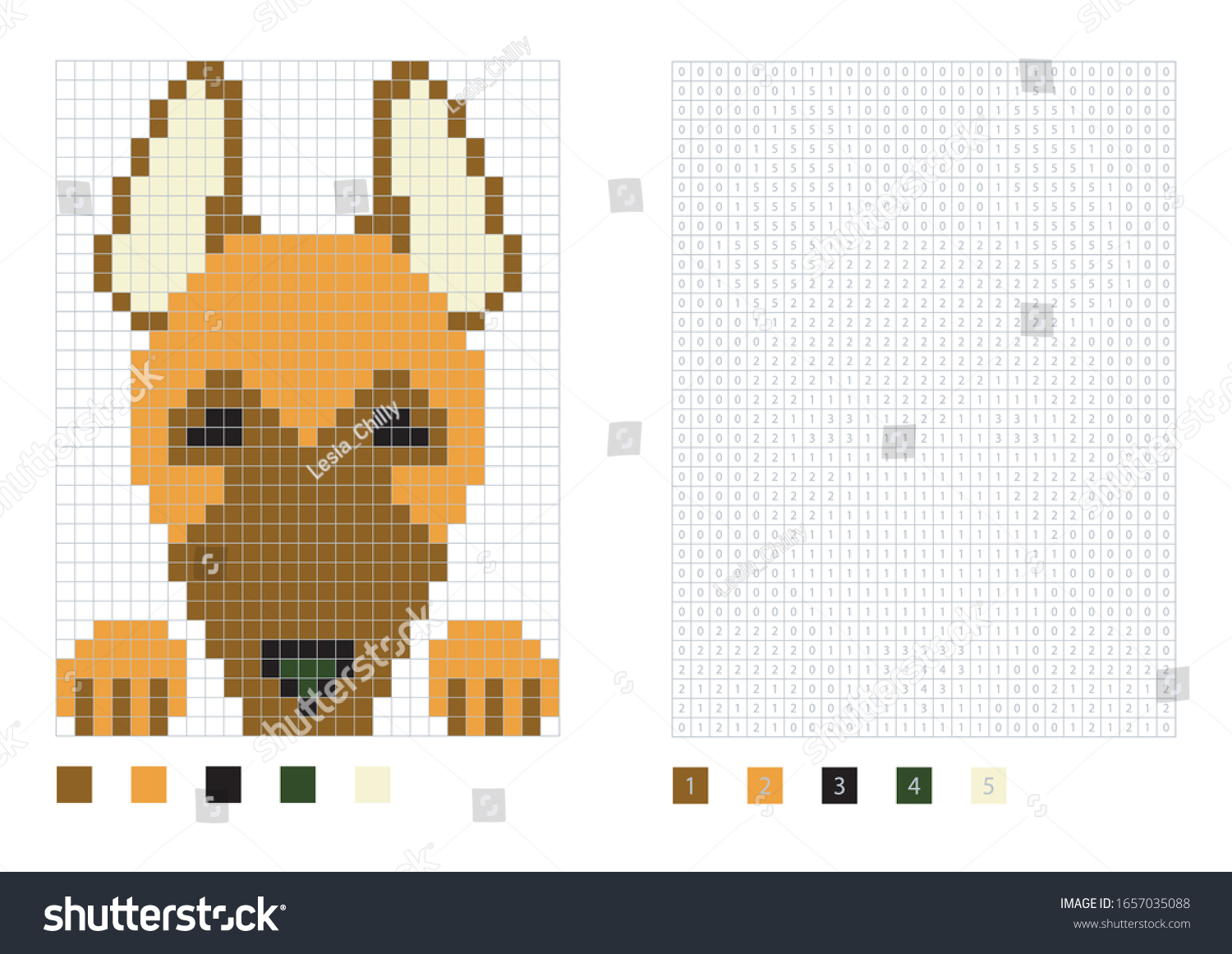 Pixel Coloring German Shepherd Vector Illustration: Vector có sẵn (miễn ...