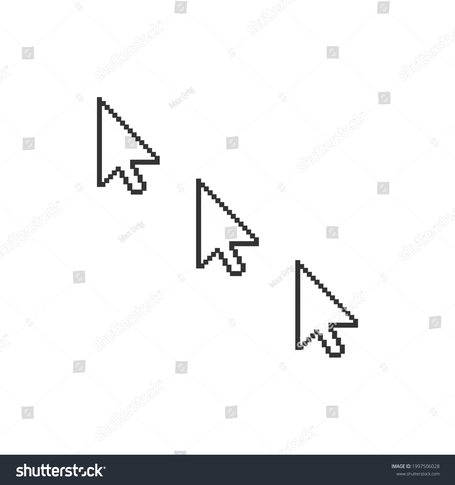 Pixel Cursor Icon Gray Vector Illustration Stock Vector (Royalty Free ...