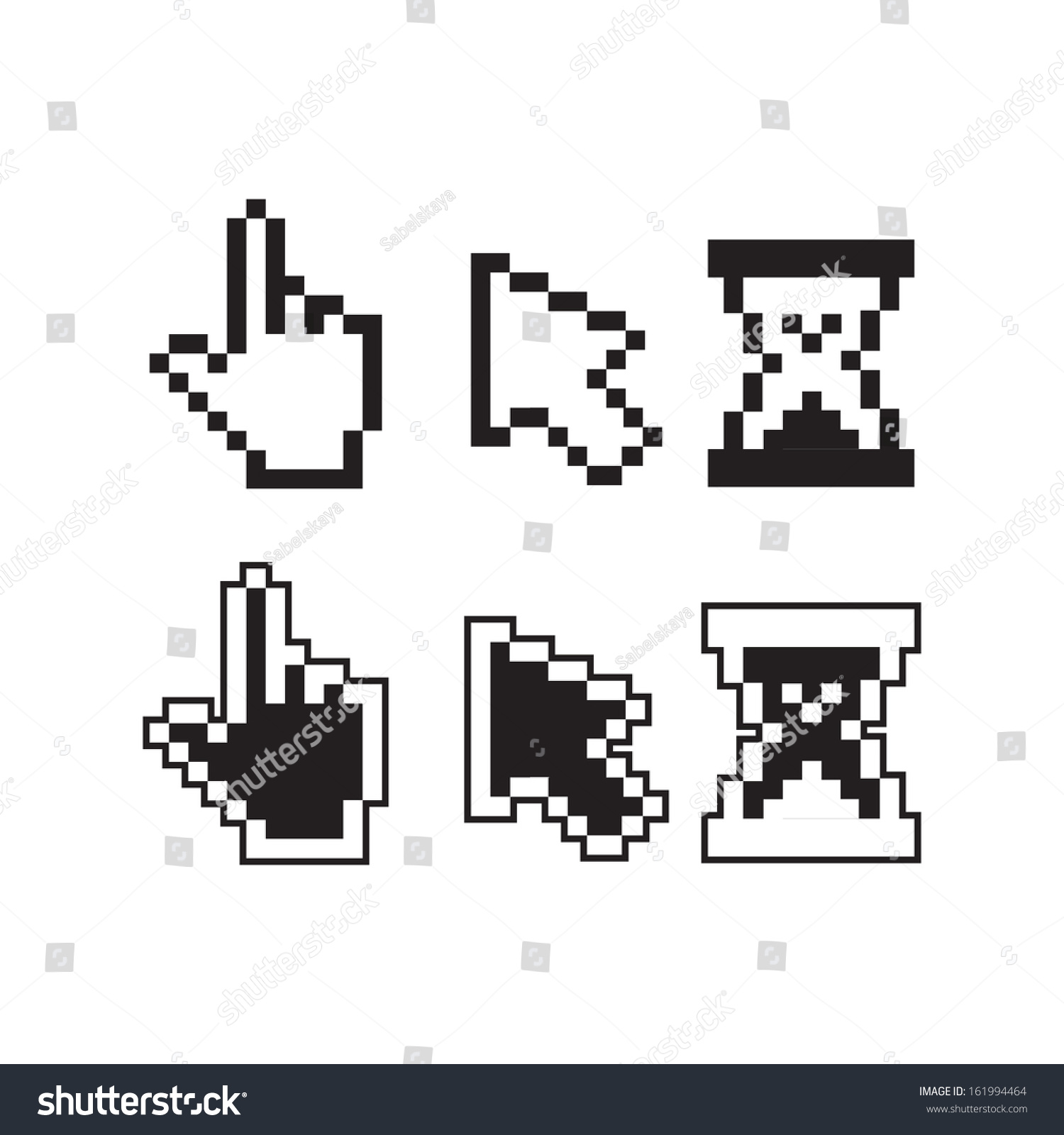 Pixel Cursors Stock Vector (Royalty Free) 161994464