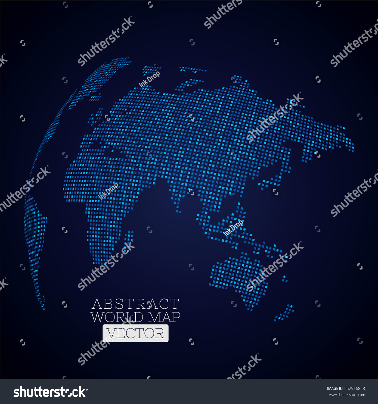 Pixel Dot World Map Made Blue Stock Vector (Royalty Free) 552916858