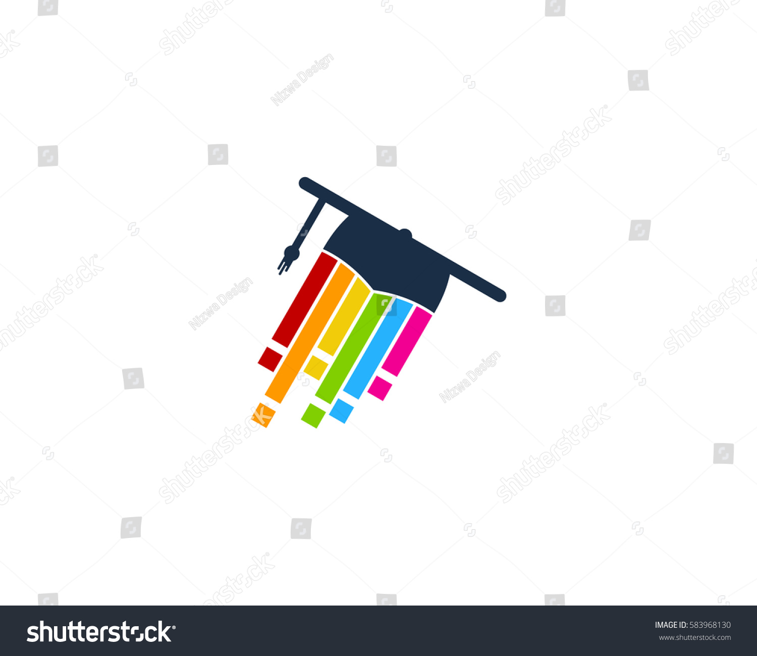 Pixel Education Logo Design Element Stock Vector (Royalty Free) 583968130