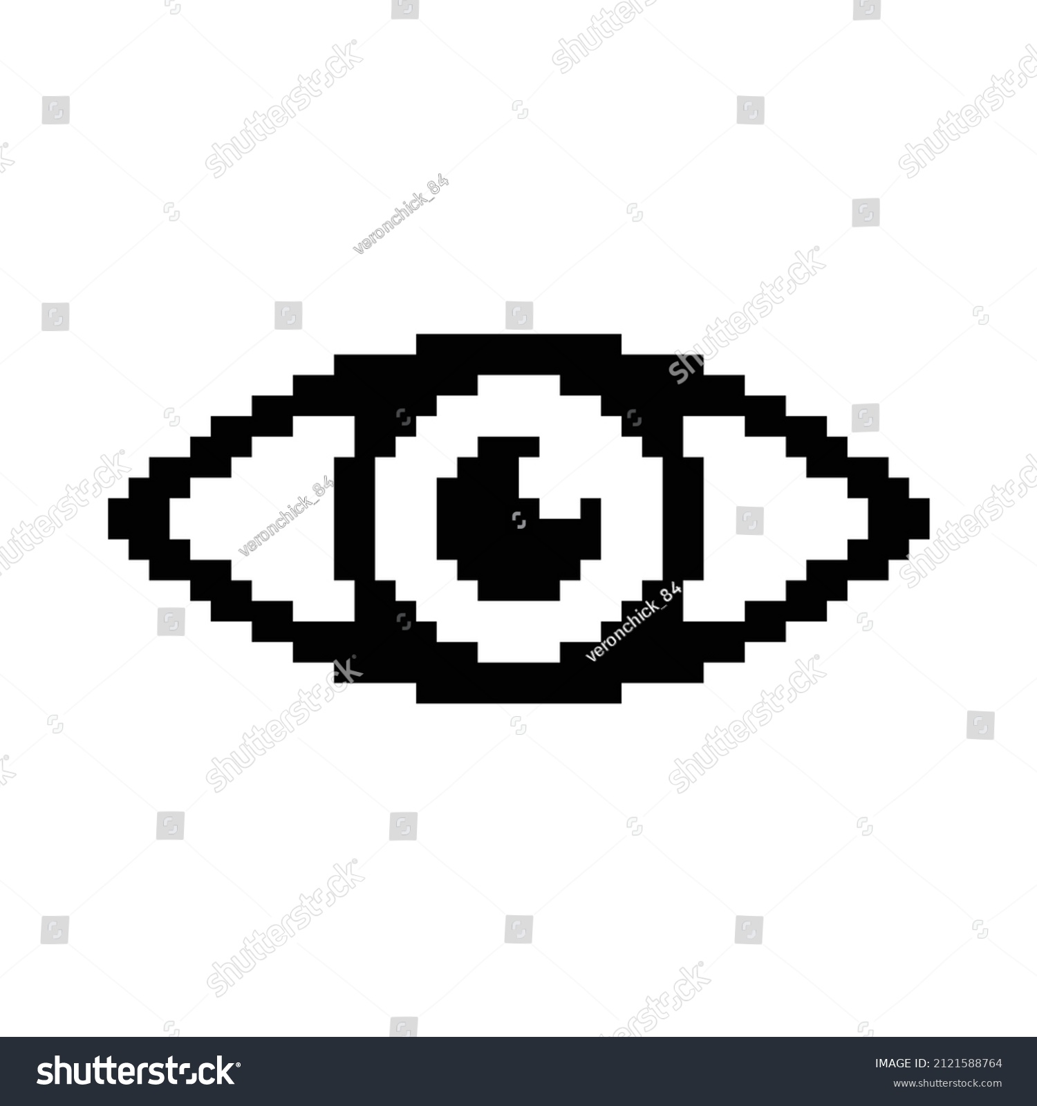 Pixel Eye Icon Vector Pixel Art Stock Vector (Royalty Free) 2121588764 ...