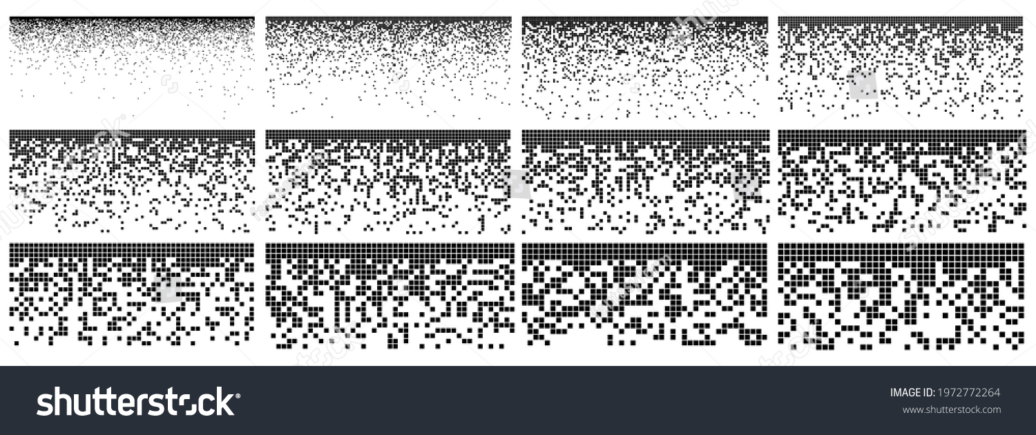 Pixel Fade Pattern Square Halftone Set Stock Vector (Royalty Free ...