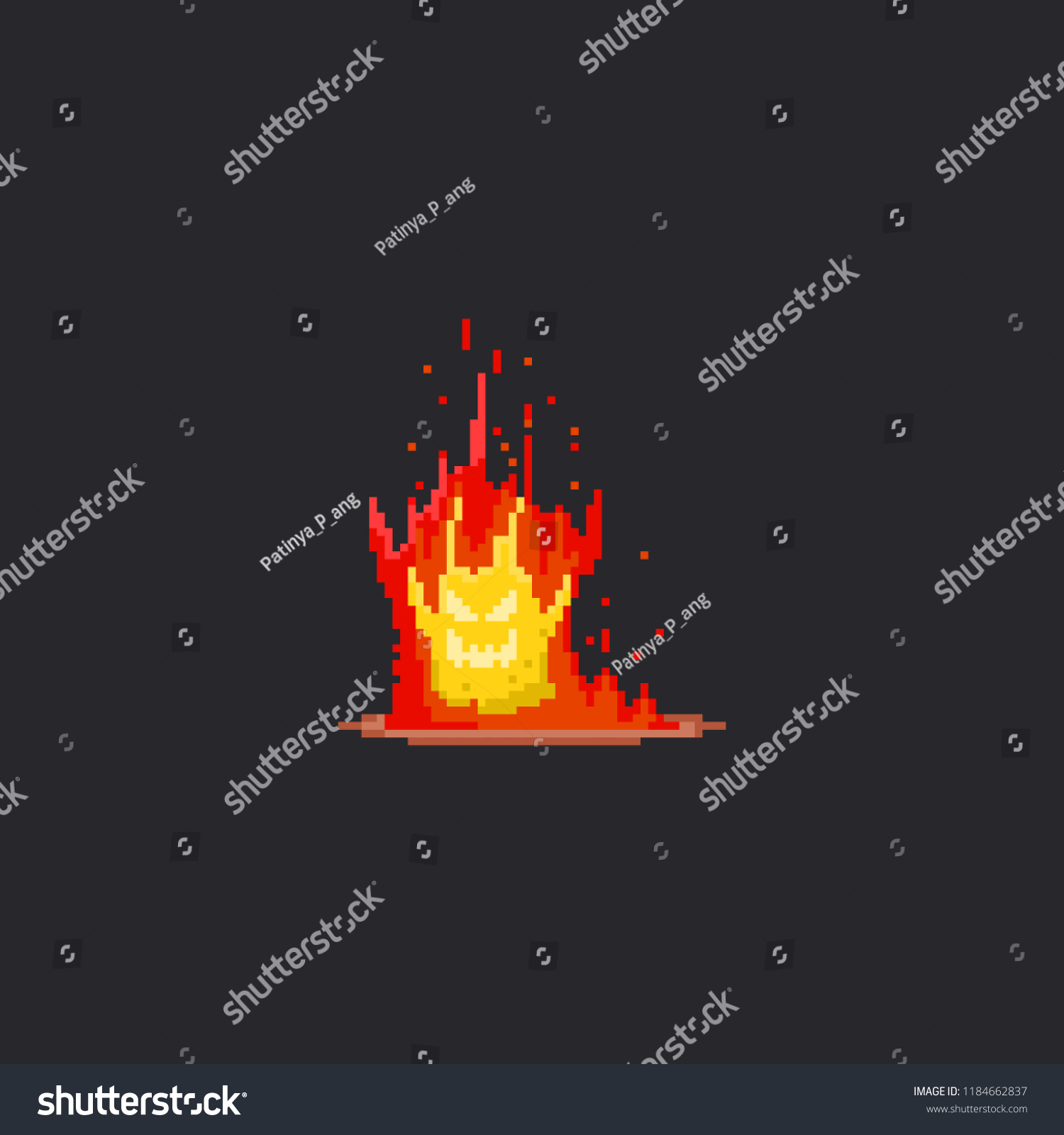 Pixel Fire Monster8bit Character Stock Vector (Royalty Free) 1184662837 ...