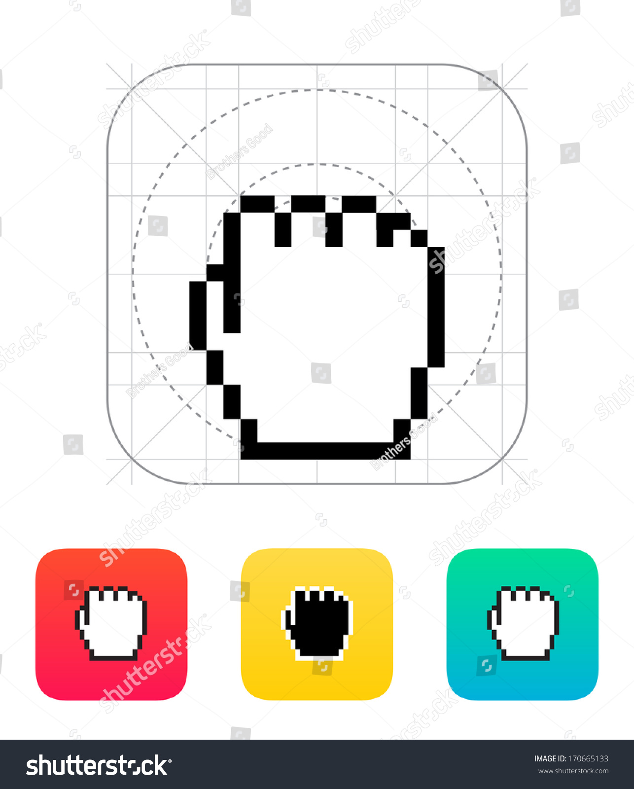 Pixel Fist Cursor Icon Vector Illustration: เวกเตอร์สต็อก (ปลอดค่า ...