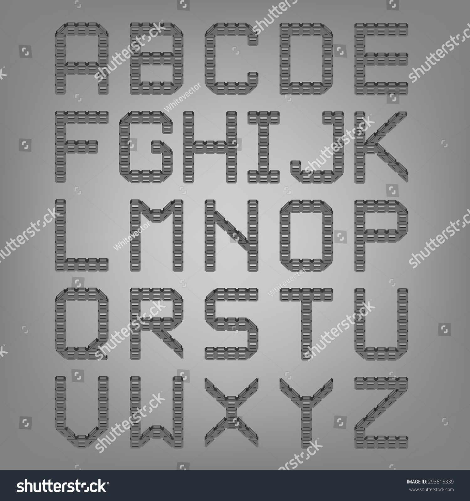 Pixel Font Isolated Vector Set Set Stock Vector Royalty Free