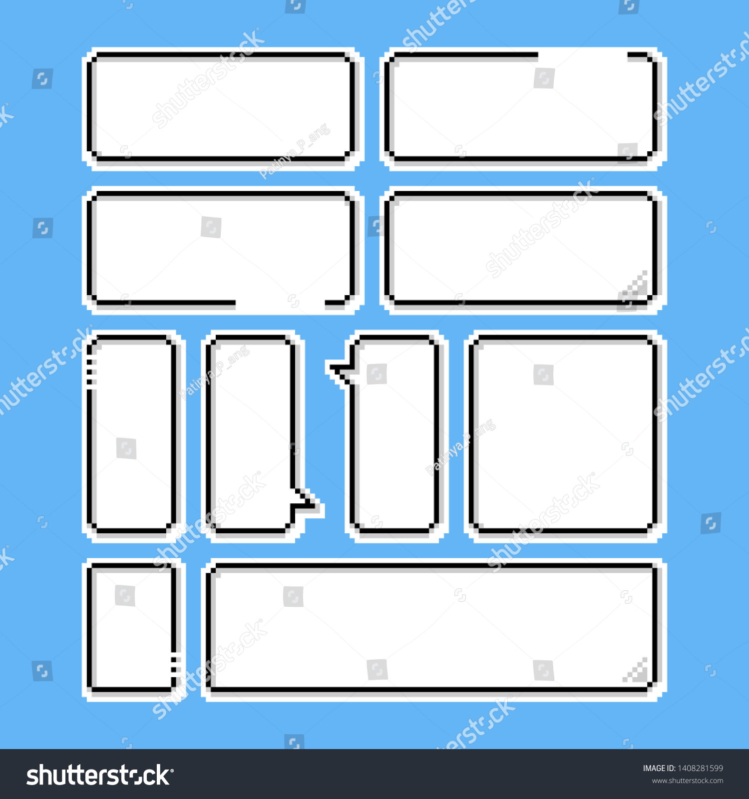 Pixel Game Speech Bubble Set8bit: vetor stock (livre de direitos ...