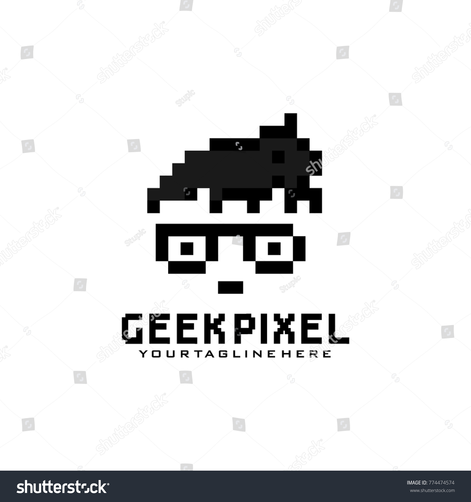 Pixel Geek Logo Design Vector Stock Vector (Royalty Free) 774474574 ...