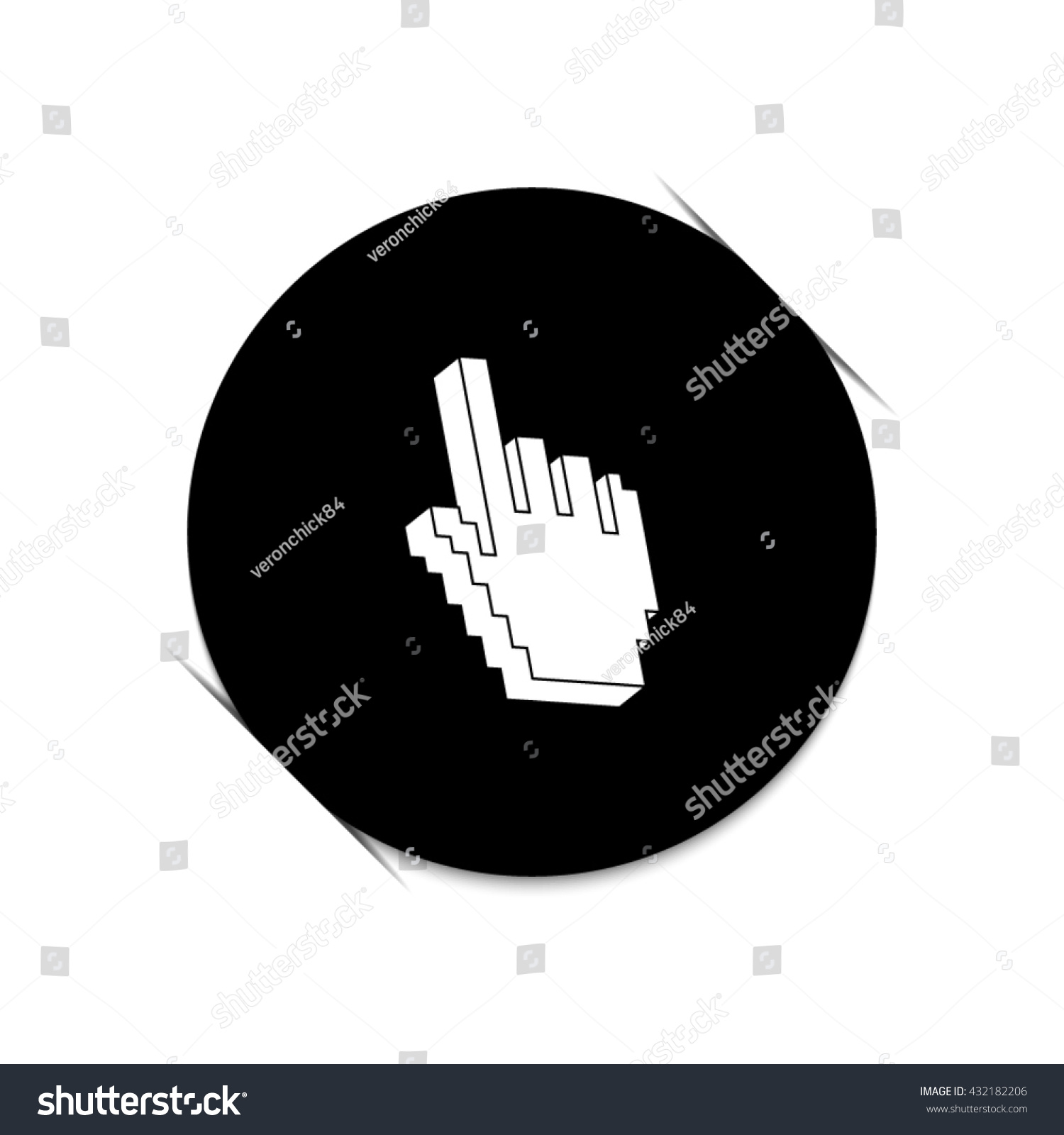 Pixel Hand Black Vector Icon Stock Vector (Royalty Free) 432182206