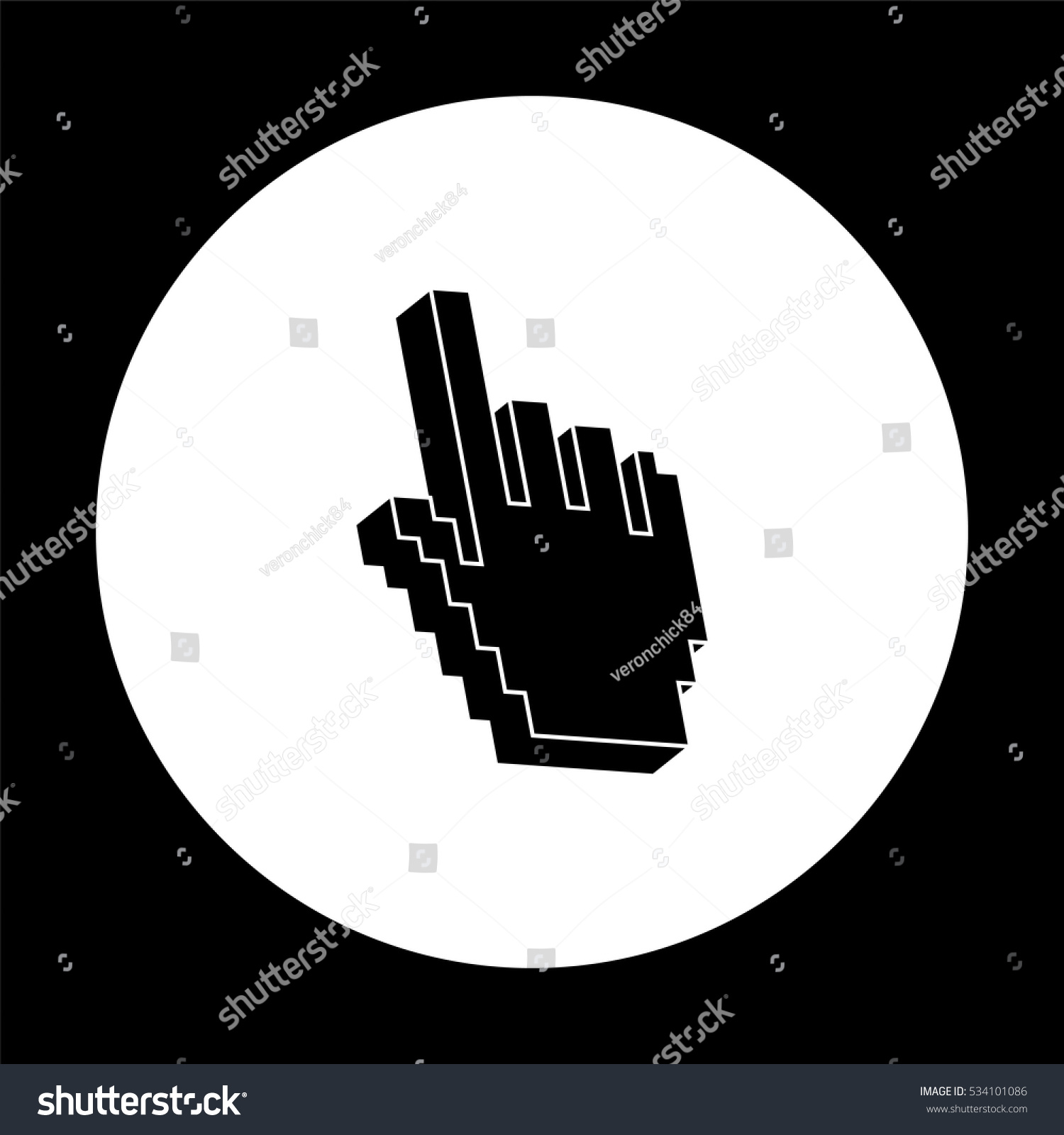 Pixel Hand Black Vector Icon Stock Vector (Royalty Free) 534101086